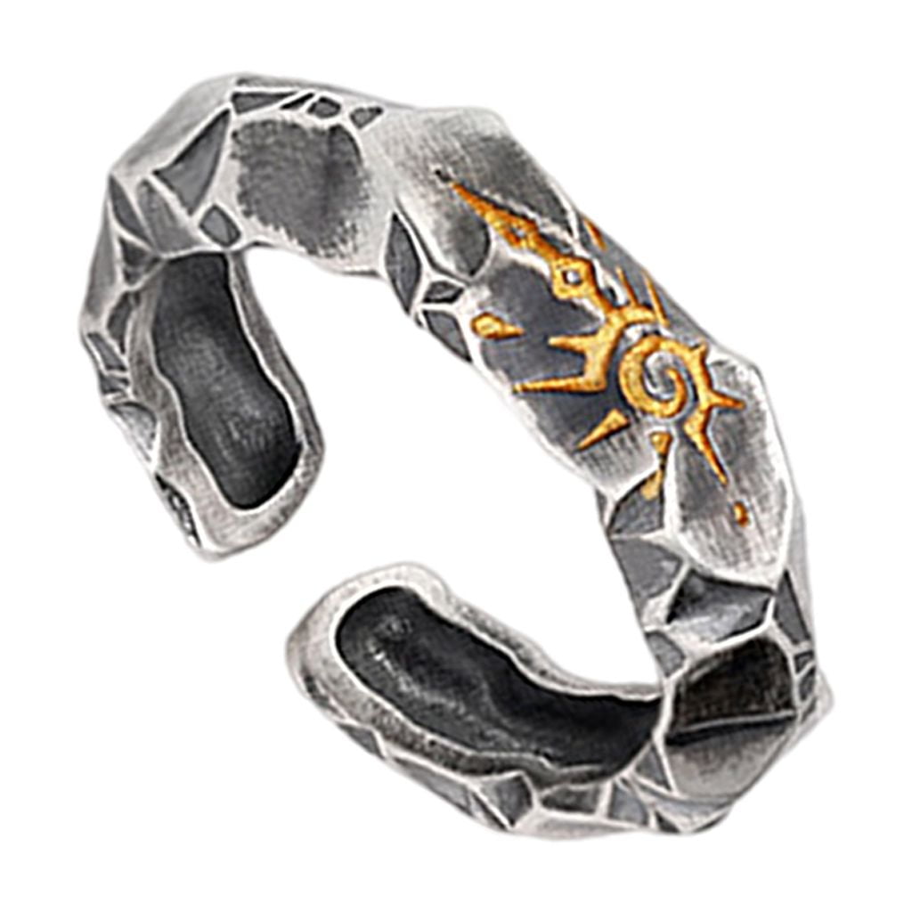 CIYISON Unique Wishing Stone Copper Ring for Men Symbol of Happiness ...