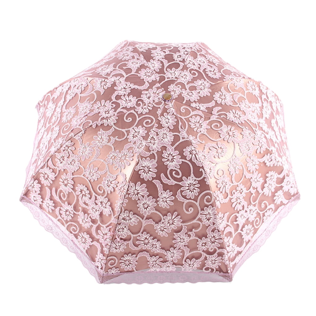 CIYISON Vintage Lace Parasol Foldable Flower Embroidery Umbrella ...