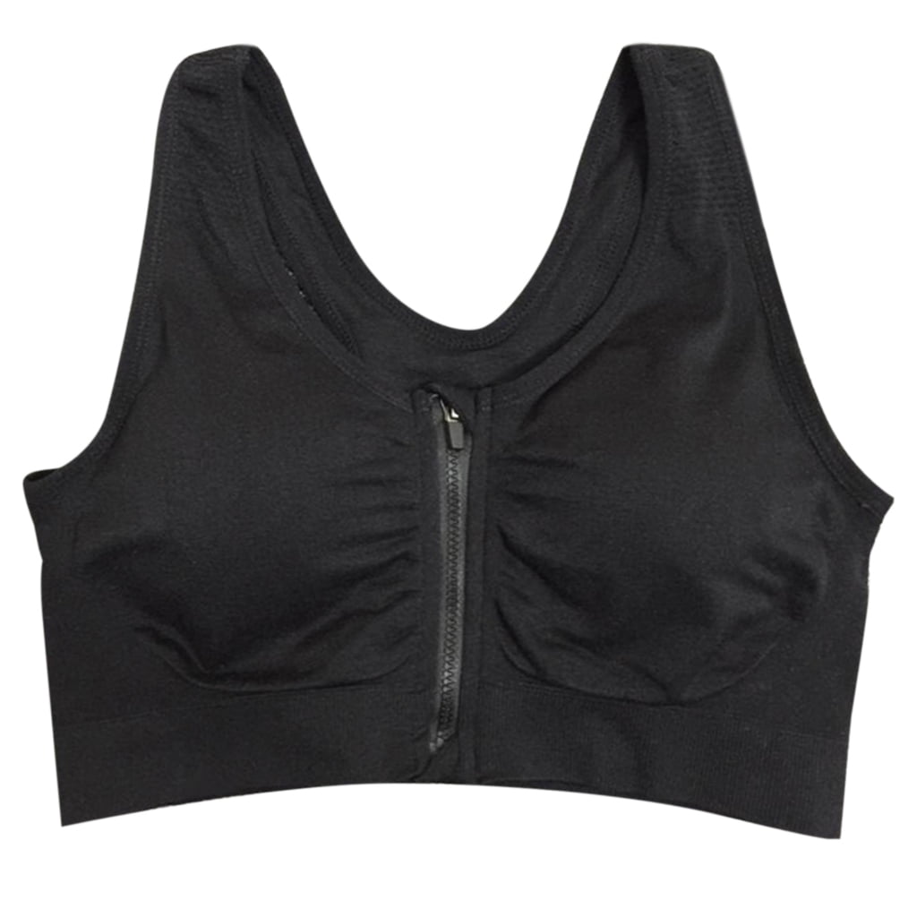 CIYISON Women High Impact Sports Bra Zipper Front Fastening Bra ...