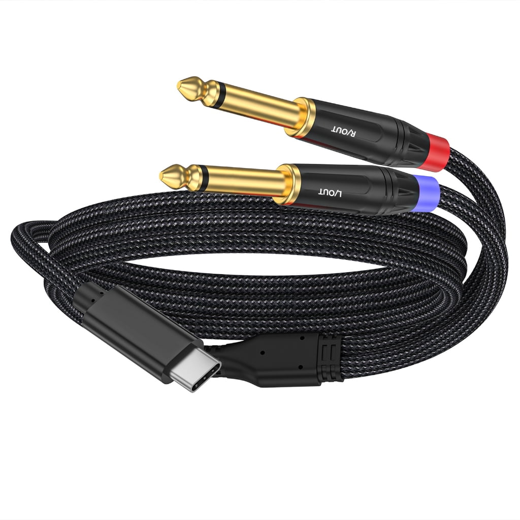 CIYISON Y Splitter Cord Type C to Double 6.35mm Stereo Cable Wire for ...