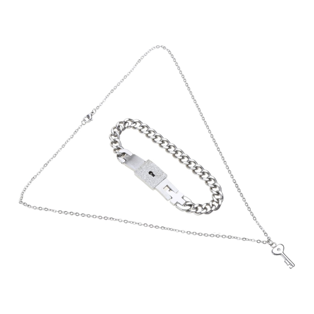 CIYISON for Titanium Puzzle Couple Heart Lock for Key Couple Bracelet ...