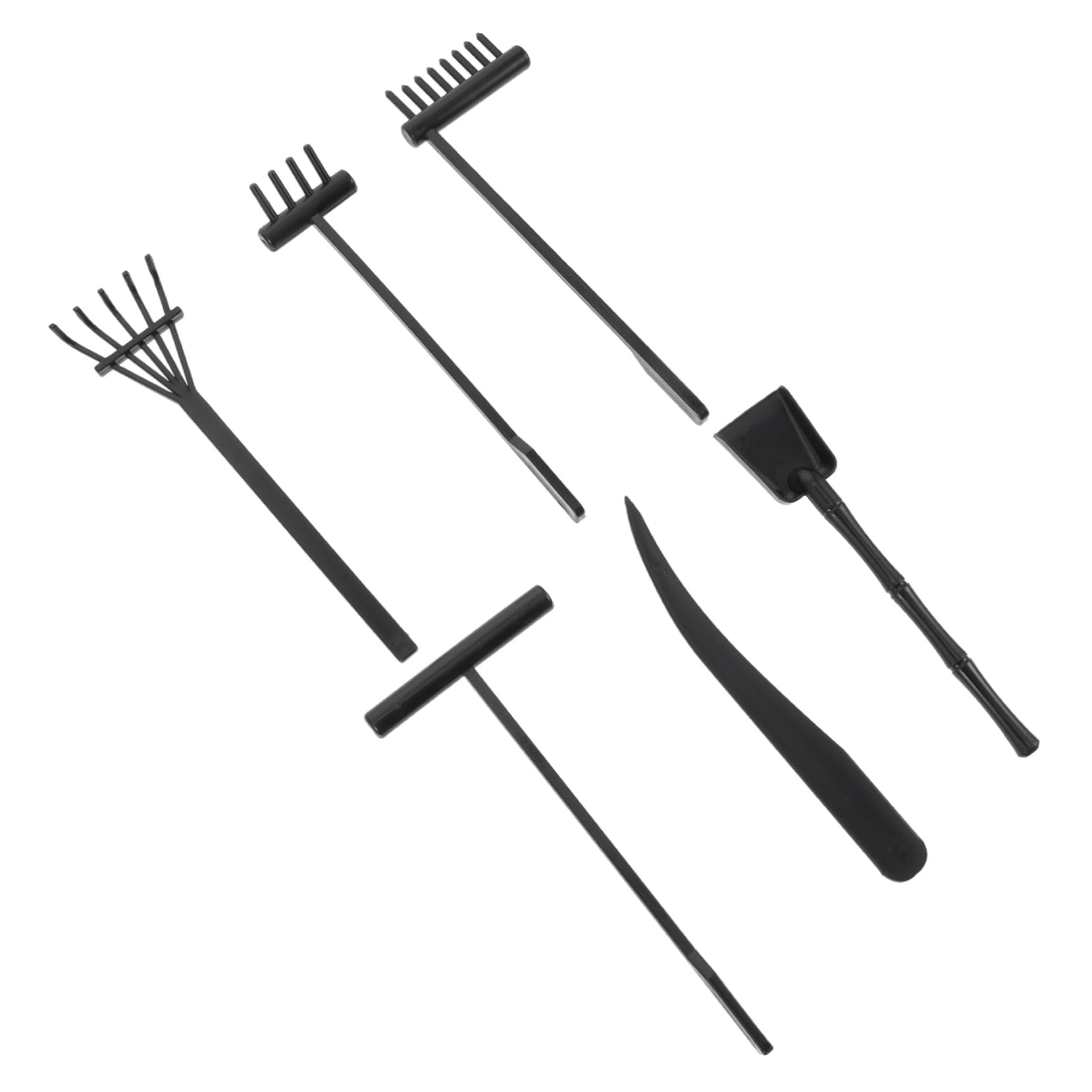 CIYODO 6Pcs Mini Zen Garden Rake Tools Plastic Tine Rakes for Desktop ...