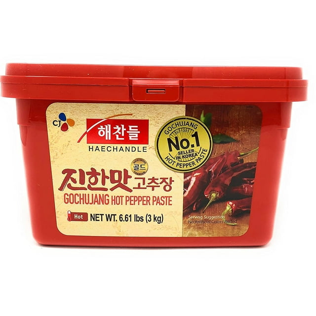 CJ Haechandle Gochujang, Hot Pepper Paste Korean Spicy Red Chile Paste 6.6 Pound - Walmart.com