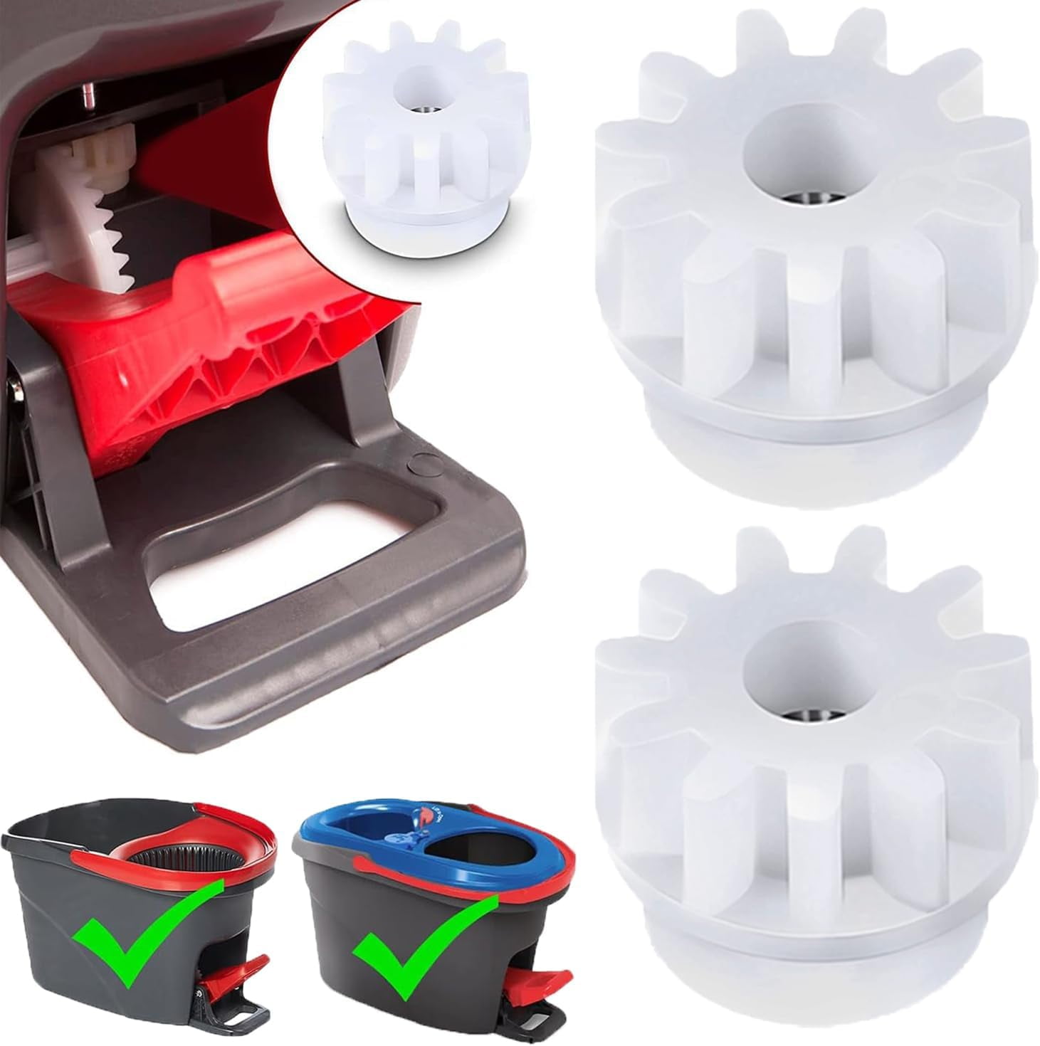 CJ Norva 4-Pack Spin Mop Bucket Replacement Gears - Compatible with O ...