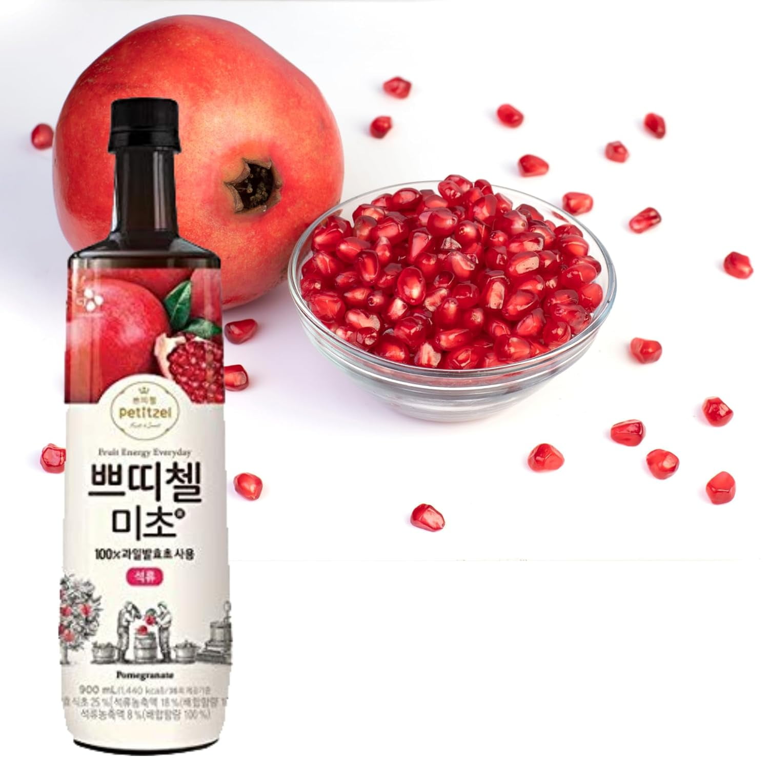 CJ Petitzel Fruit Vinegar Drink Pomegranate 900mL, 30.43 Fl Oz - CJ 쁘띠첼 미초 마시는 식초 | 석류 - Walmart.com