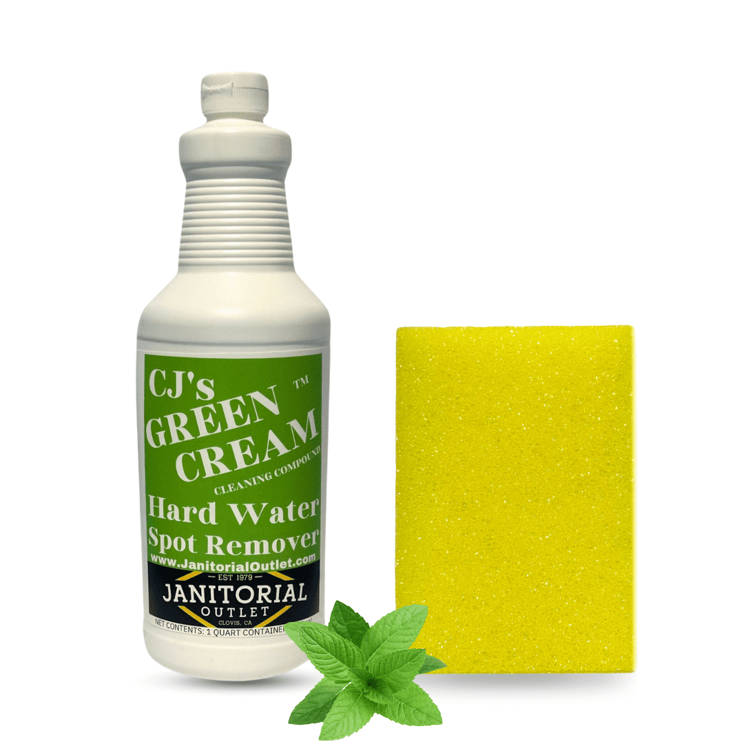 CJ'S Green Cream 32 oz Eco Friendly Hard Water Stain Remover, Shower Glass Cleaner, Hard Water ...
