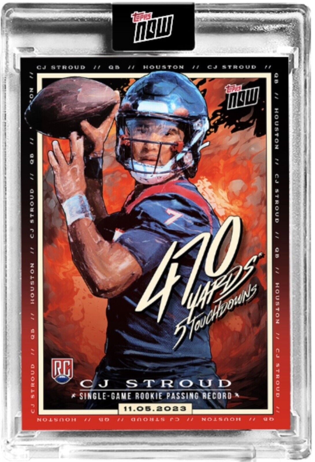 CJ Stroud 2023 Topps Now 470 Yards 5 Touchdowns Rookie Passing Record #CJ1 - Walmart.com