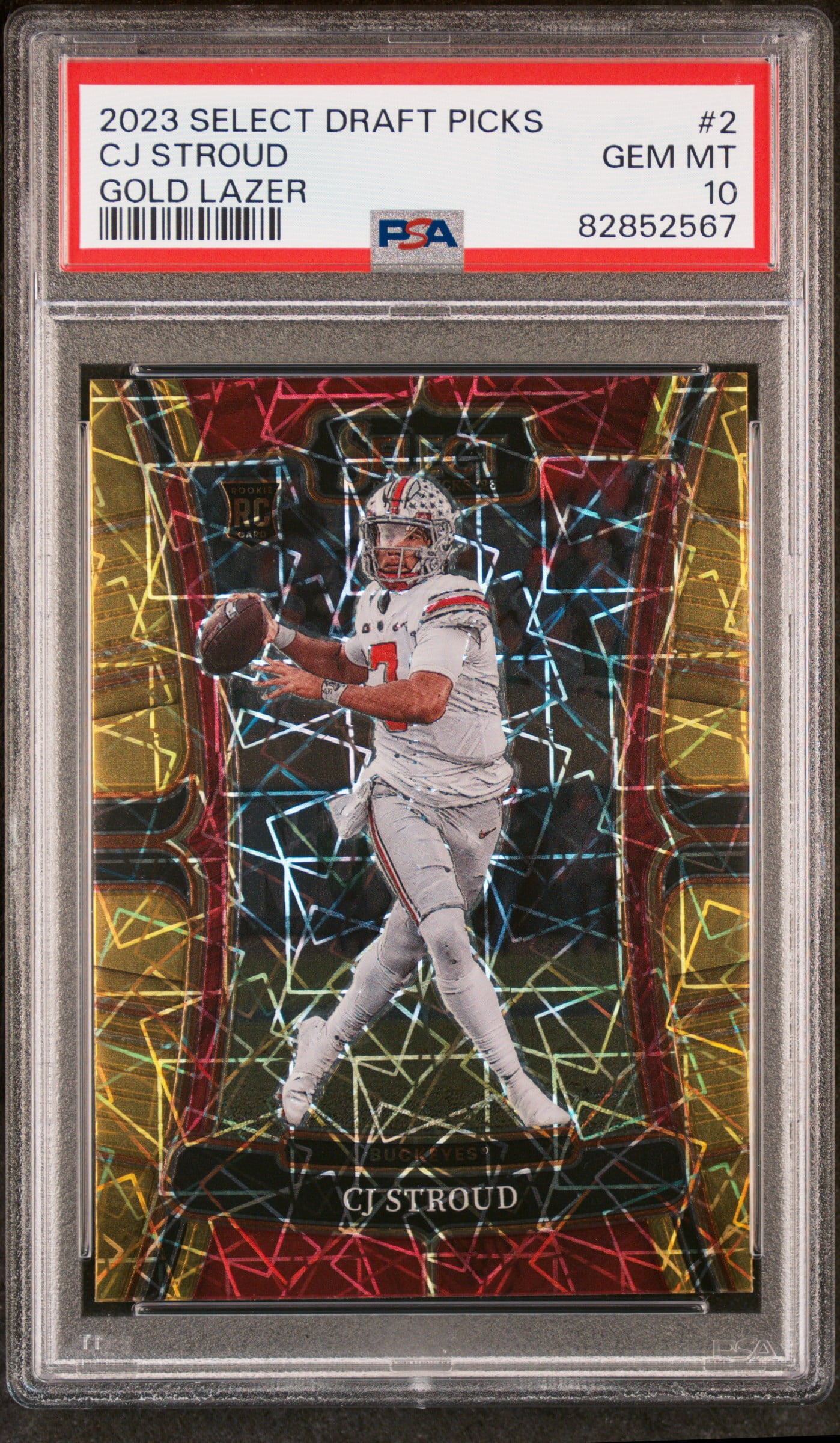 CJ Stroud Ohio State 2023 Select Draft Picks Gold Lazer Prizm PSA 10 ...