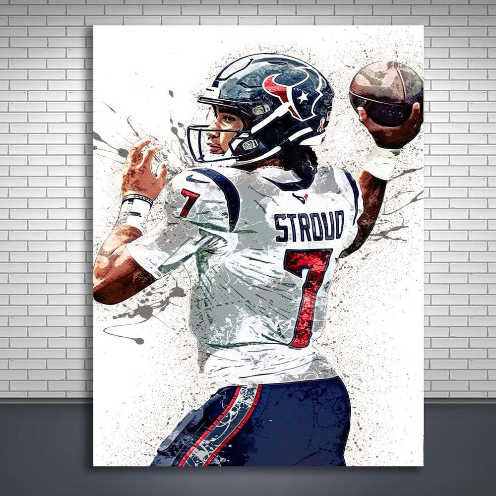 CJ Stroud Poster, HOUSTON football team, sport poster, Man Cave, Kids ...