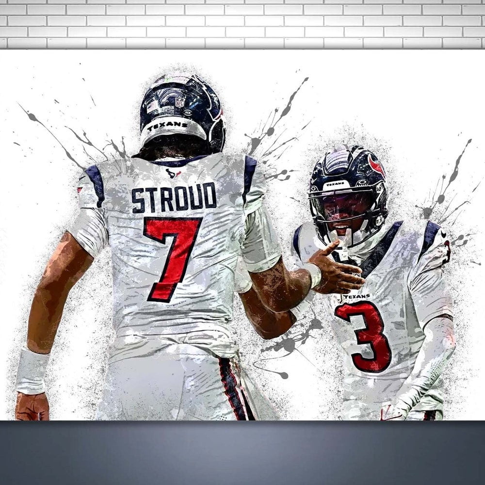 CJ Stroud and Tank Dell Poster, HOUSTON football team, sport poster ...