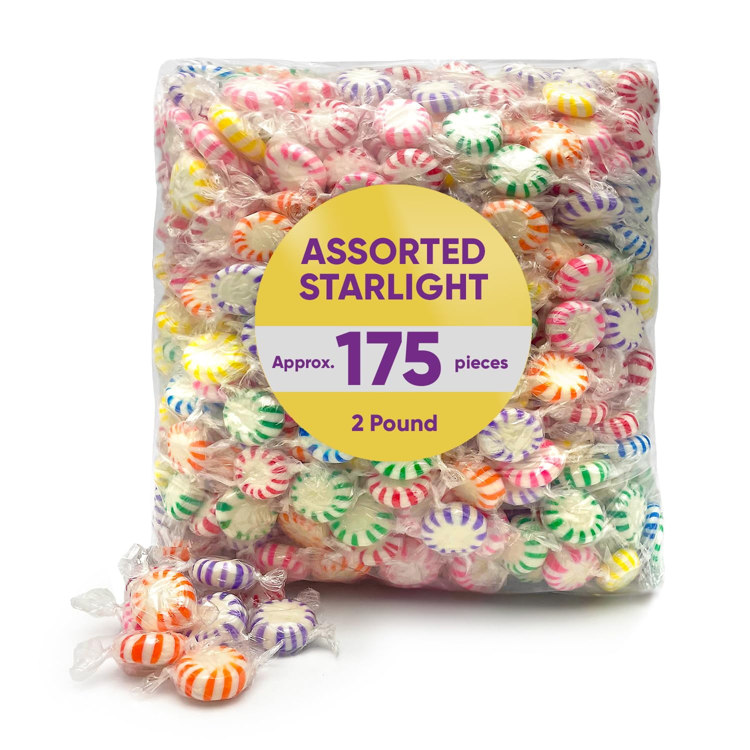 CJ Sweets Assorted Fruit ESF27 Flavored Starlight Hard Candy, 2 Pounds ...