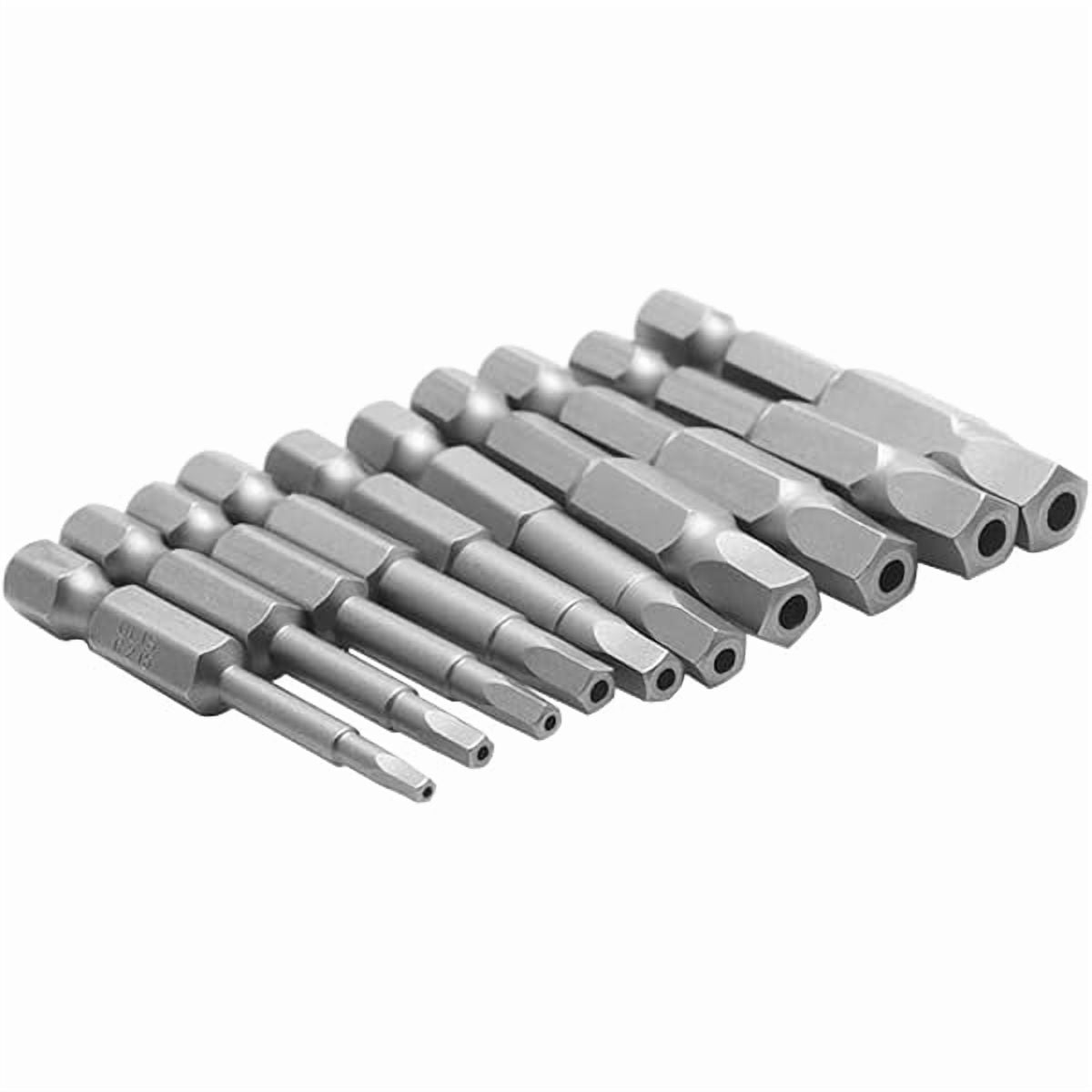 CJB10-Piece Magnetic Pentagon Head Screwdriver Bit Set Metric Sizes 1/4 ...