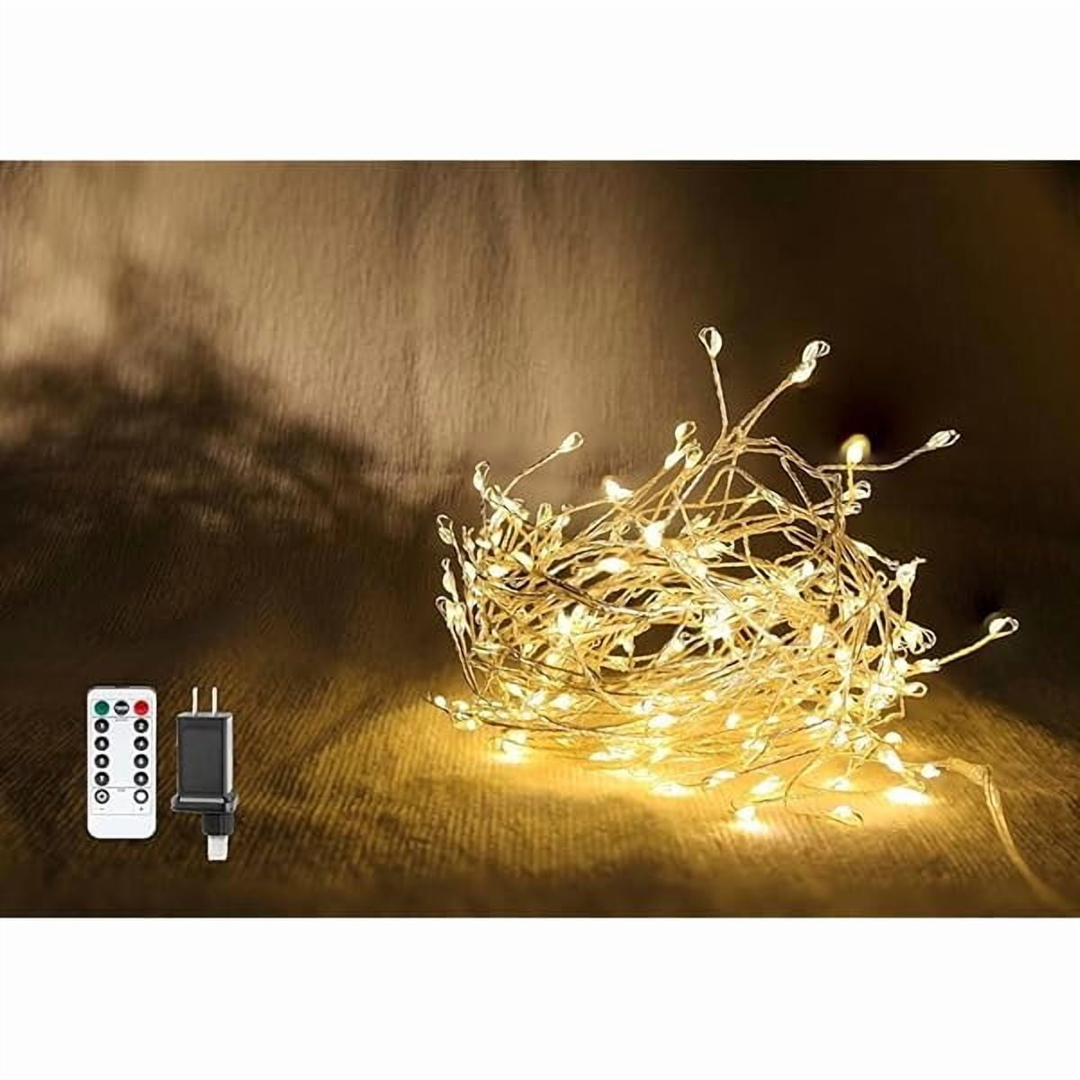 CJBFairy Lights 10 Feet 200 LEDs Cluster Lights Waterproof Firecracker ...