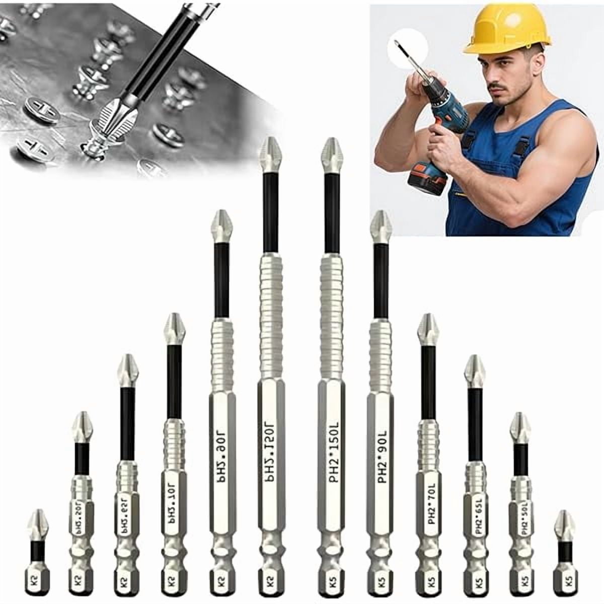 CJBHigh Magnetic Screwdriver Drill Bit Set, K5 Impact Resistant Non ...