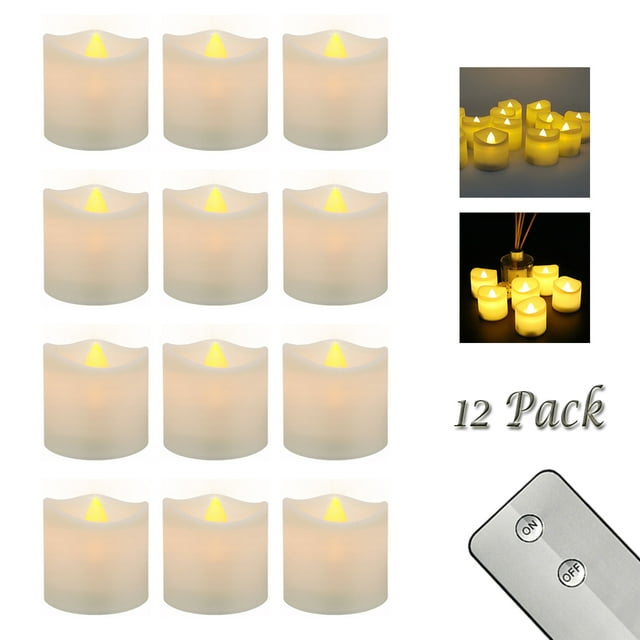 CJC 12 Pcs LED Tea Lights Candles with Remote - Battery Operated ...