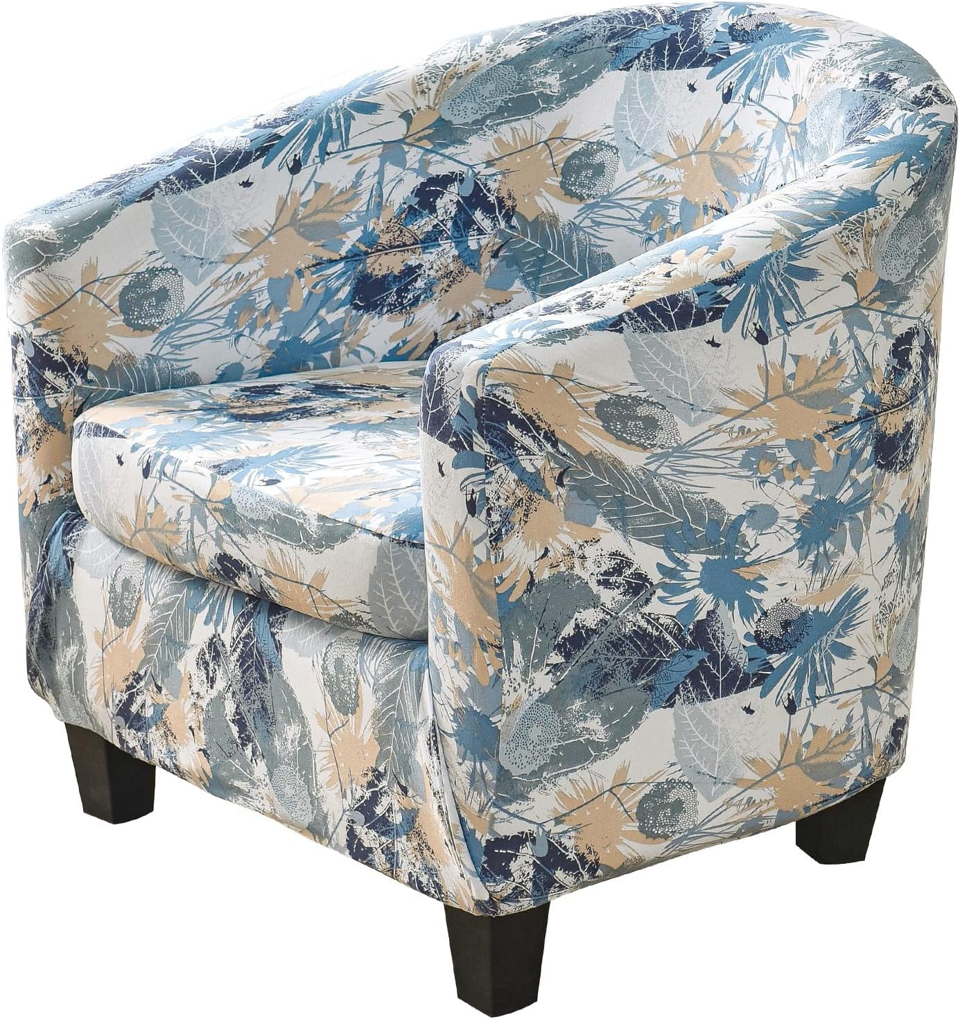 CJC 2-Piece Club Chair Slipcover Printed Tub Chair Cover with Cushion ...