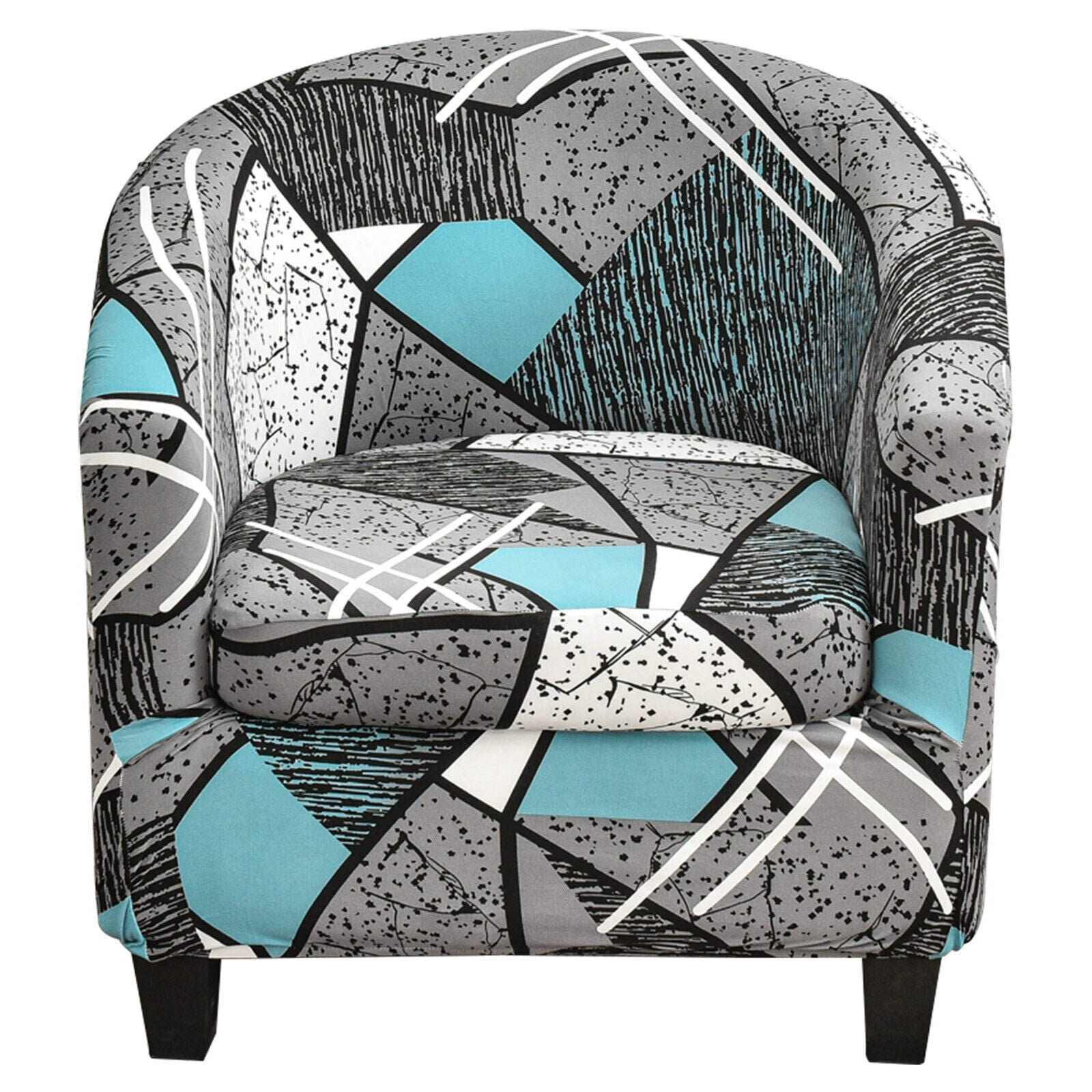 CJC 2-Piece Club Chair Slipcover with Cushion Tub Printed Covers ...
