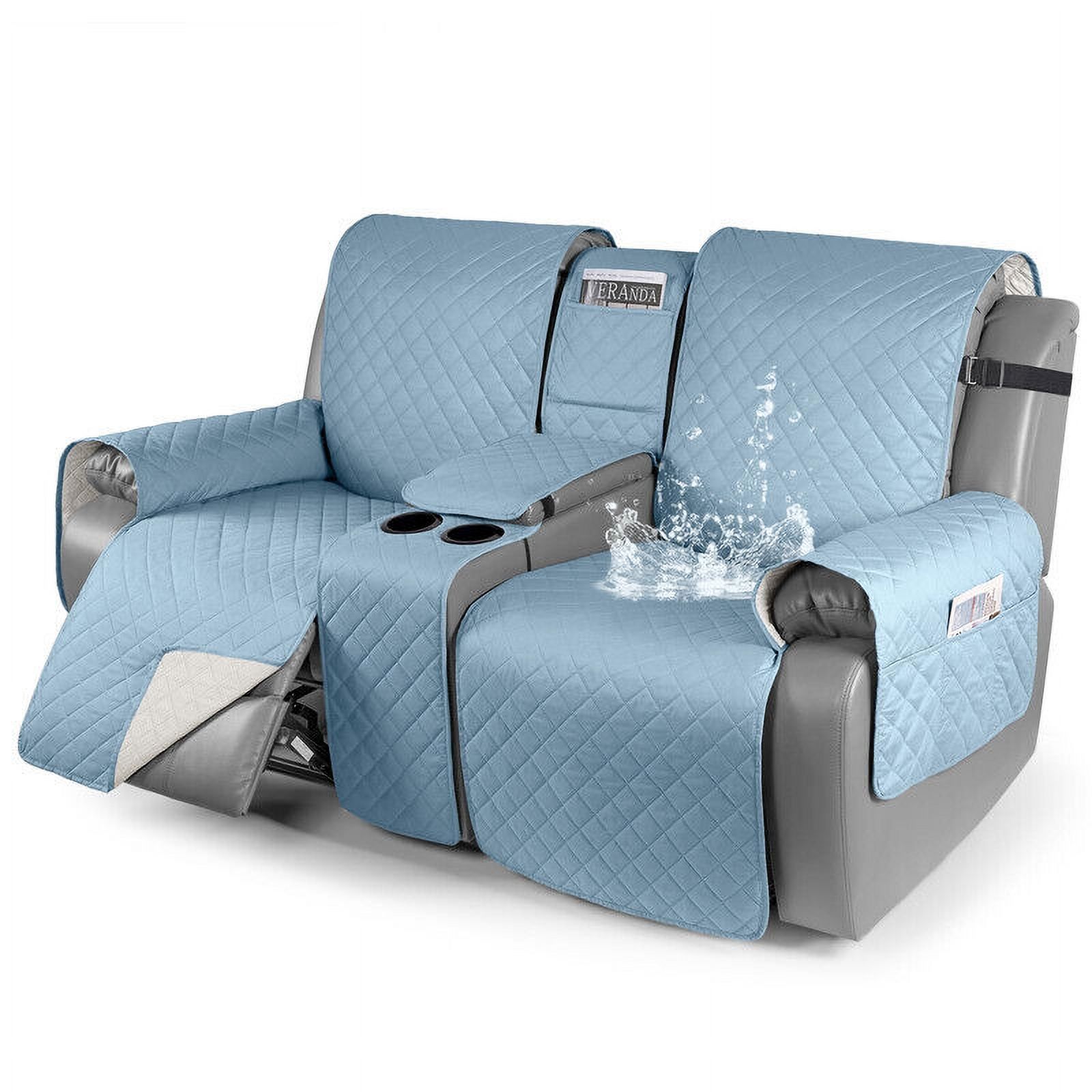 AURIGATE 2 in 1 Waterproof Armrest Covers Sofa Arm Organizer with 3 ...