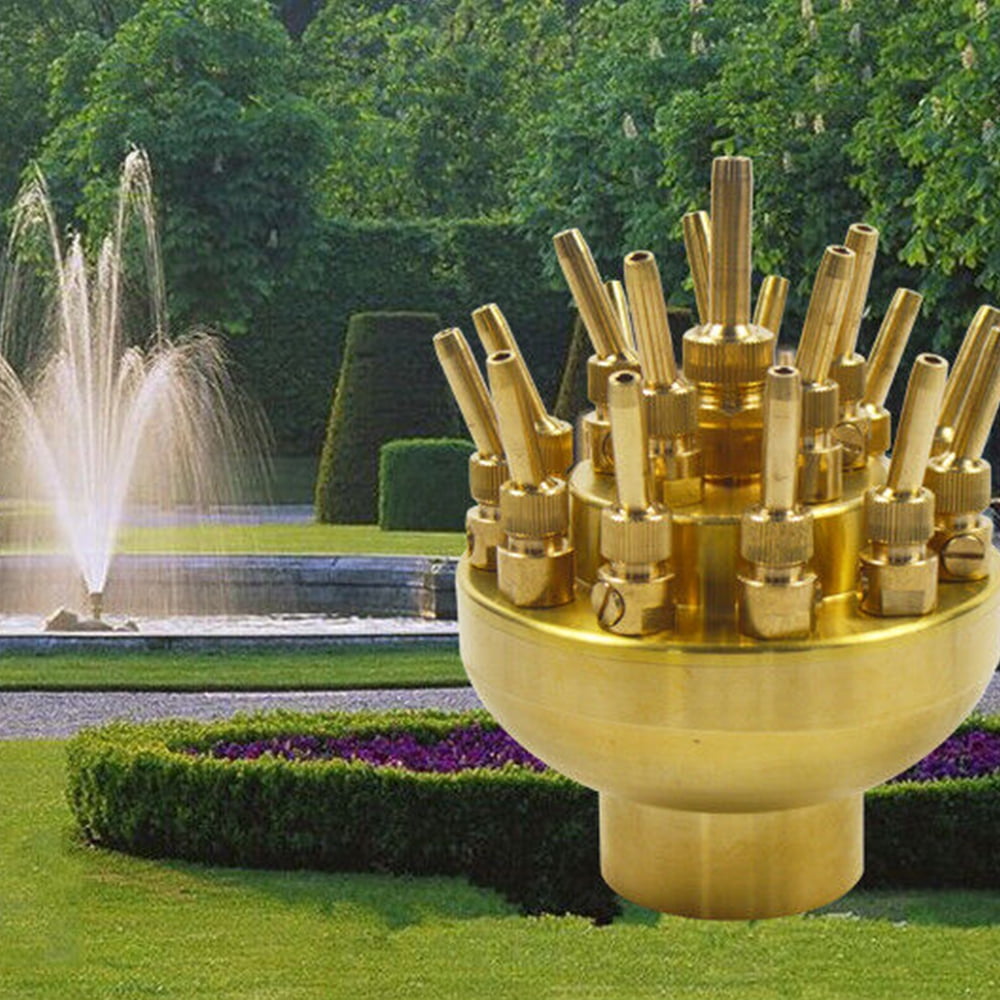 CJC 3 Layers Water Fountain Nozzle 19 Sprinklers Adjustable Brass Spray ...