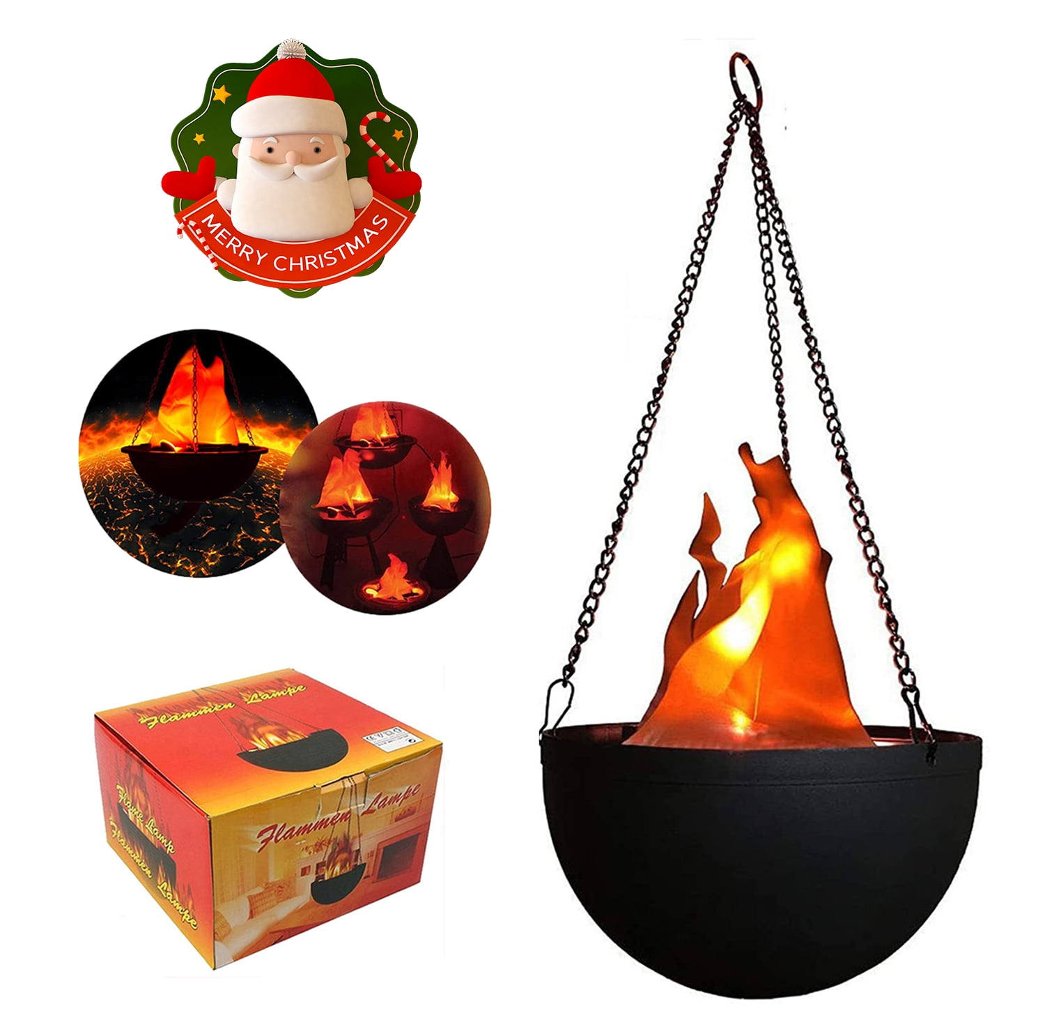 CJC 3D Fake Fire Light, Hanging LED Flame Light, Artificial Silk Flame ...