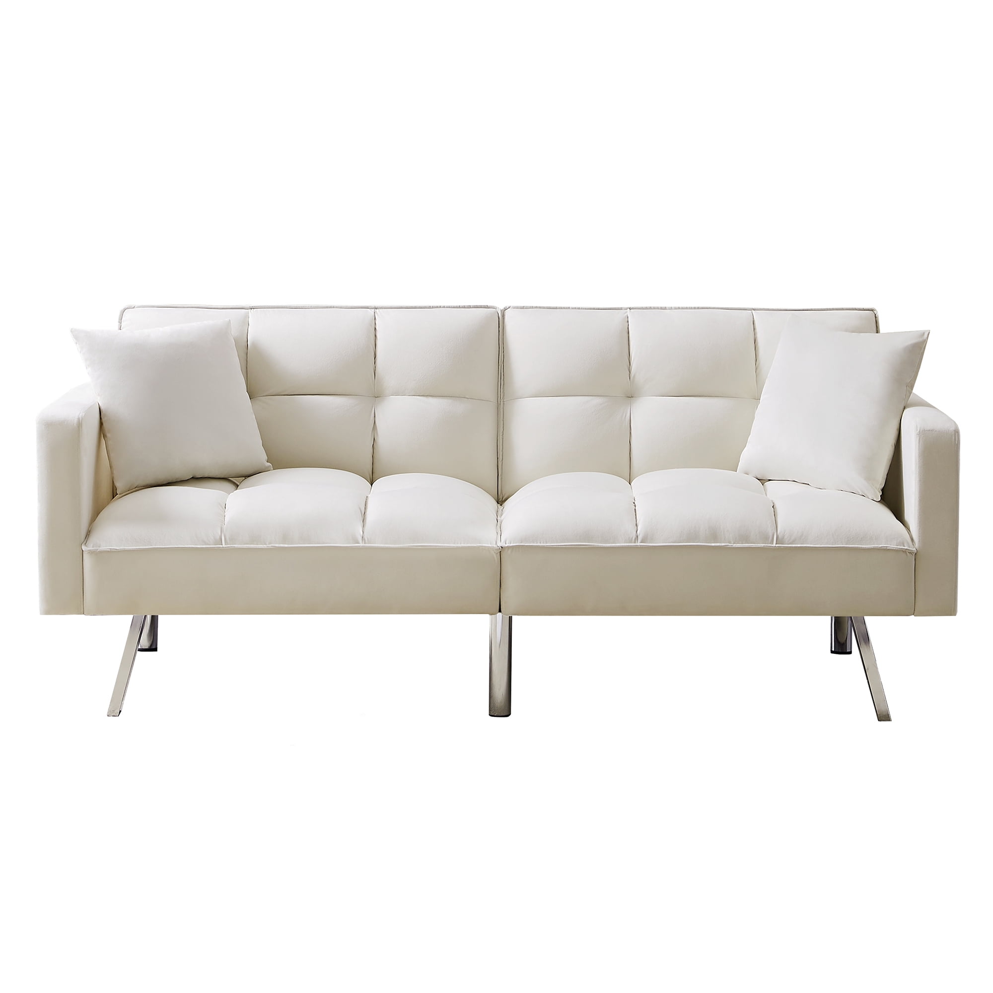 CJC 74" Velvet Futon Sofa Bed Convertible Sleeper Sofa Couch Modern ...