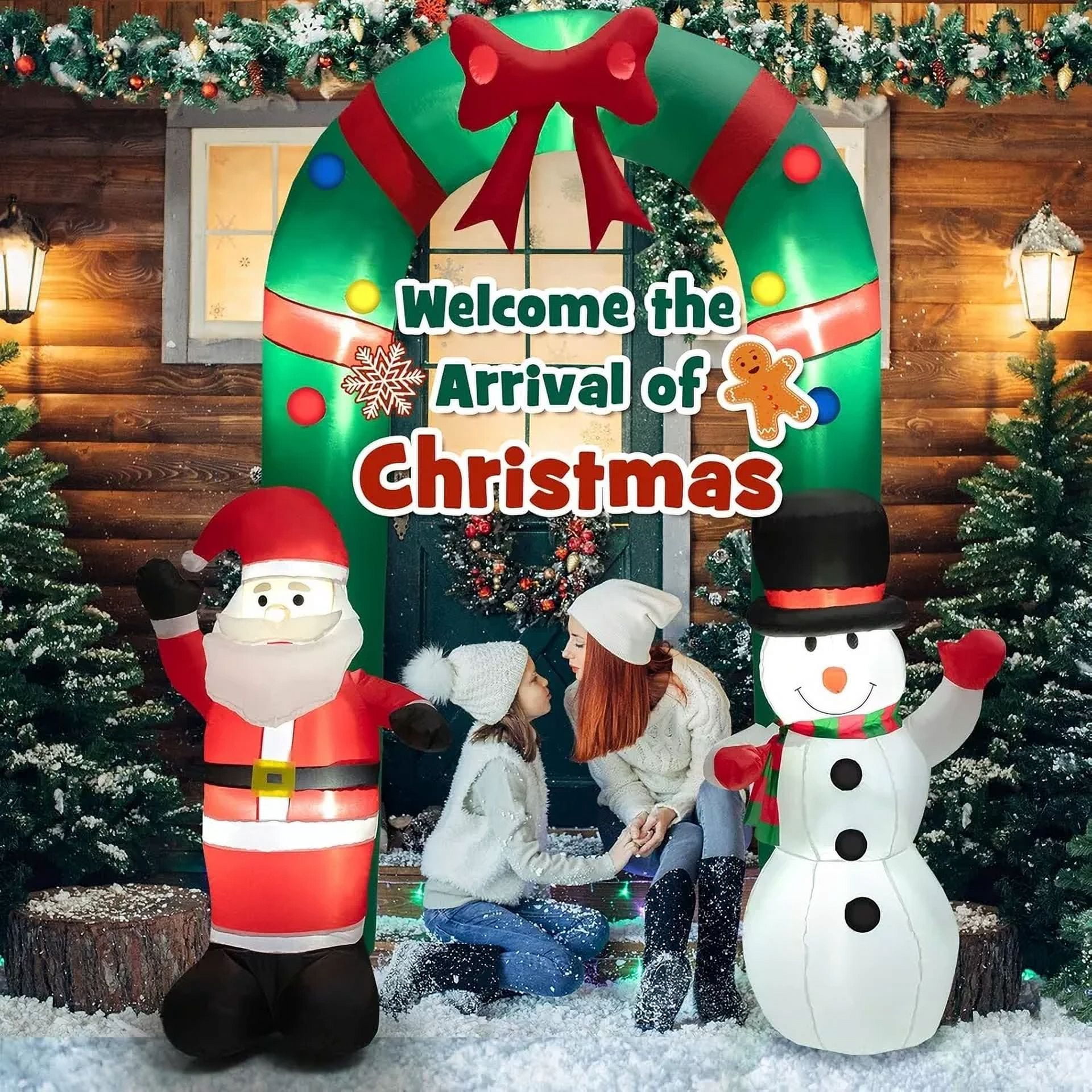 CJC 8FT Inflatable Christmas Arch Decorations X’mas Yard Inflatables ...