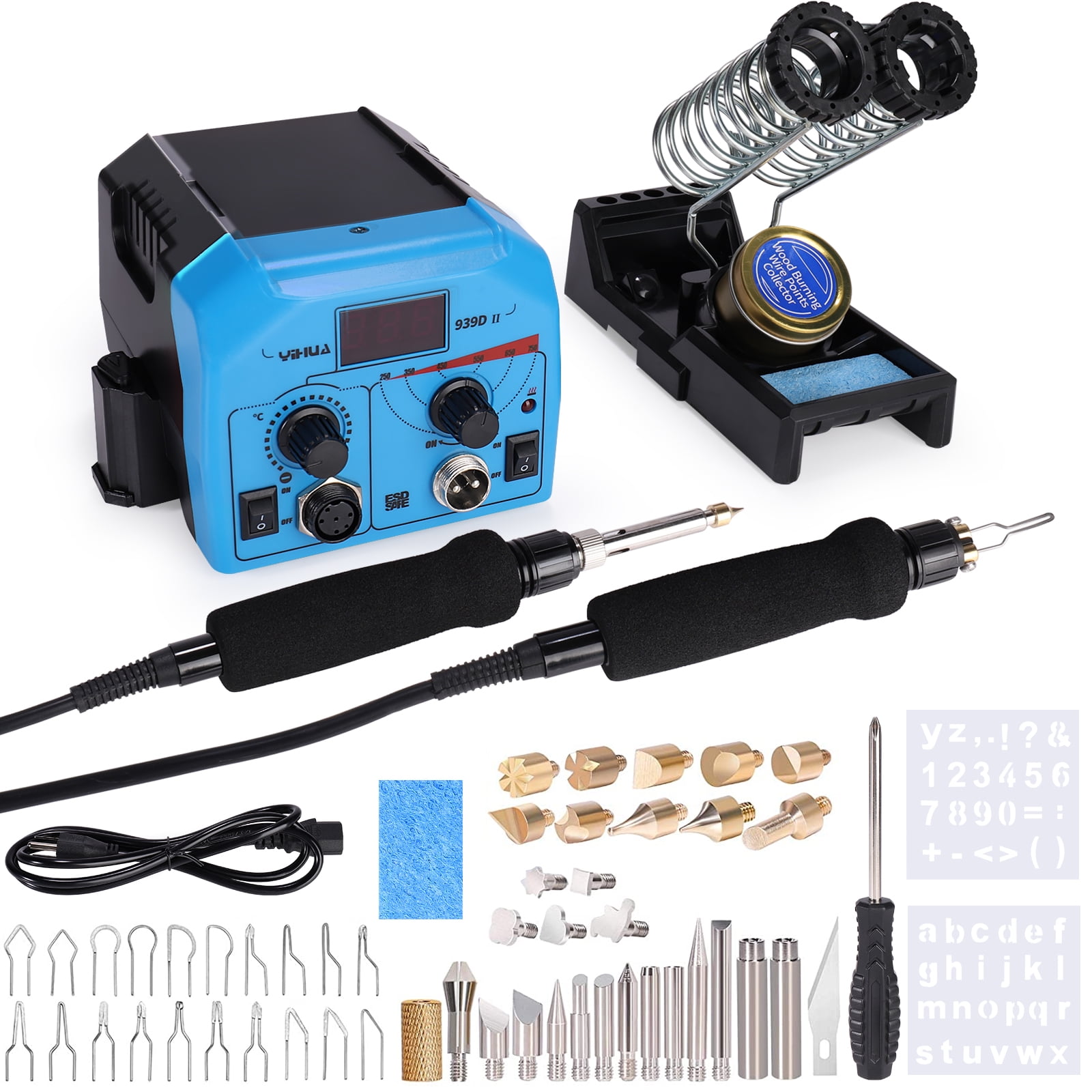 CJC 939D-II 2-in-1 Pyrography Pen Wood Burning Kit, 250~750℃/482~1382 ...