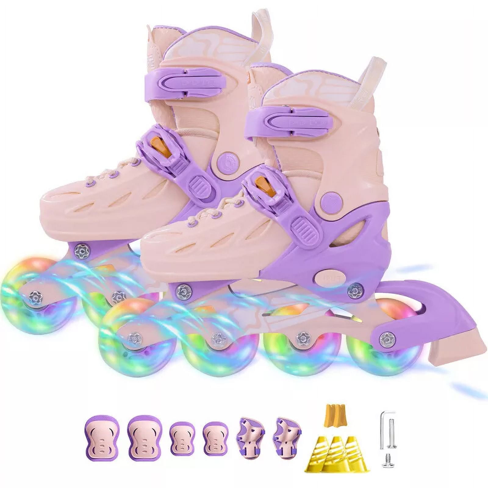 CJC Adjustable Inline Skates with Luminous Wheels for Boys and Girls ...