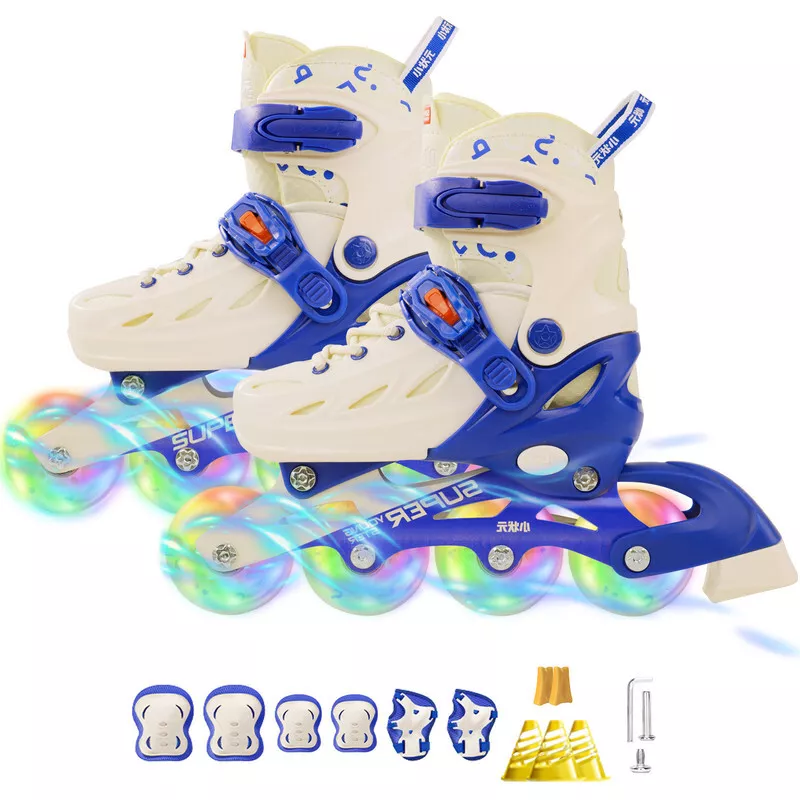 CJC Adjustable Inline Skates with Luminous Wheels for Boys and Girls ...