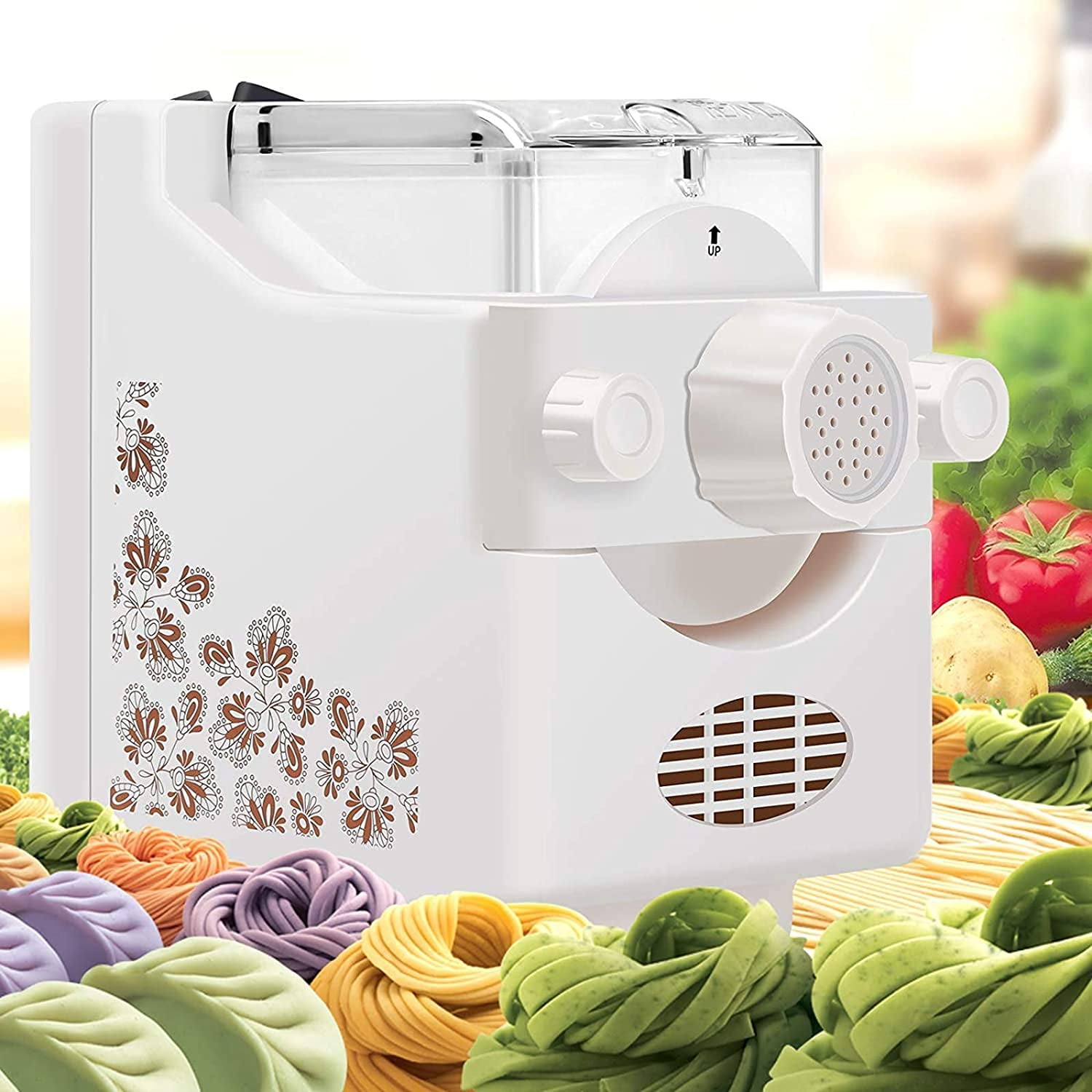 CJC Automatic Noodle Pasta Machine Electric Noodle Maker with 9 Multi ...