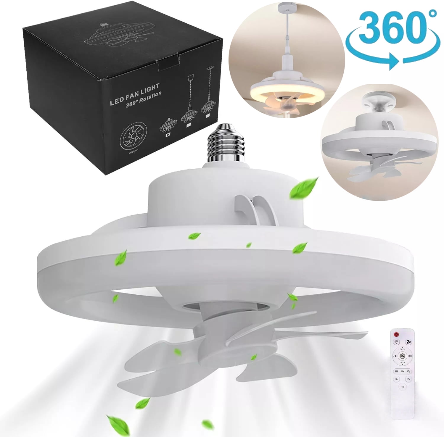 CJC Ceiling Fan with LED Lights and Remote Control Ventilateur with ...