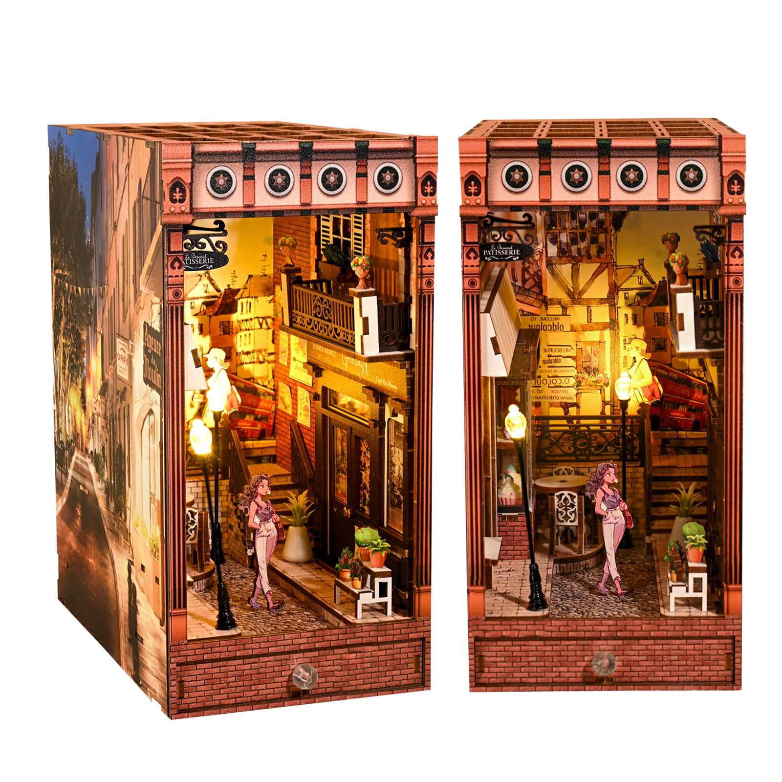 CJC DIY Book Nook Kit 3D Wooden Puzzle Miniature Dollhouse Kits ...