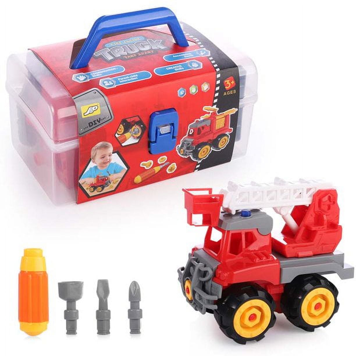 CJC Disassembly Fire Truck Toys for Kids, Take Apart Vehicles Playset ...