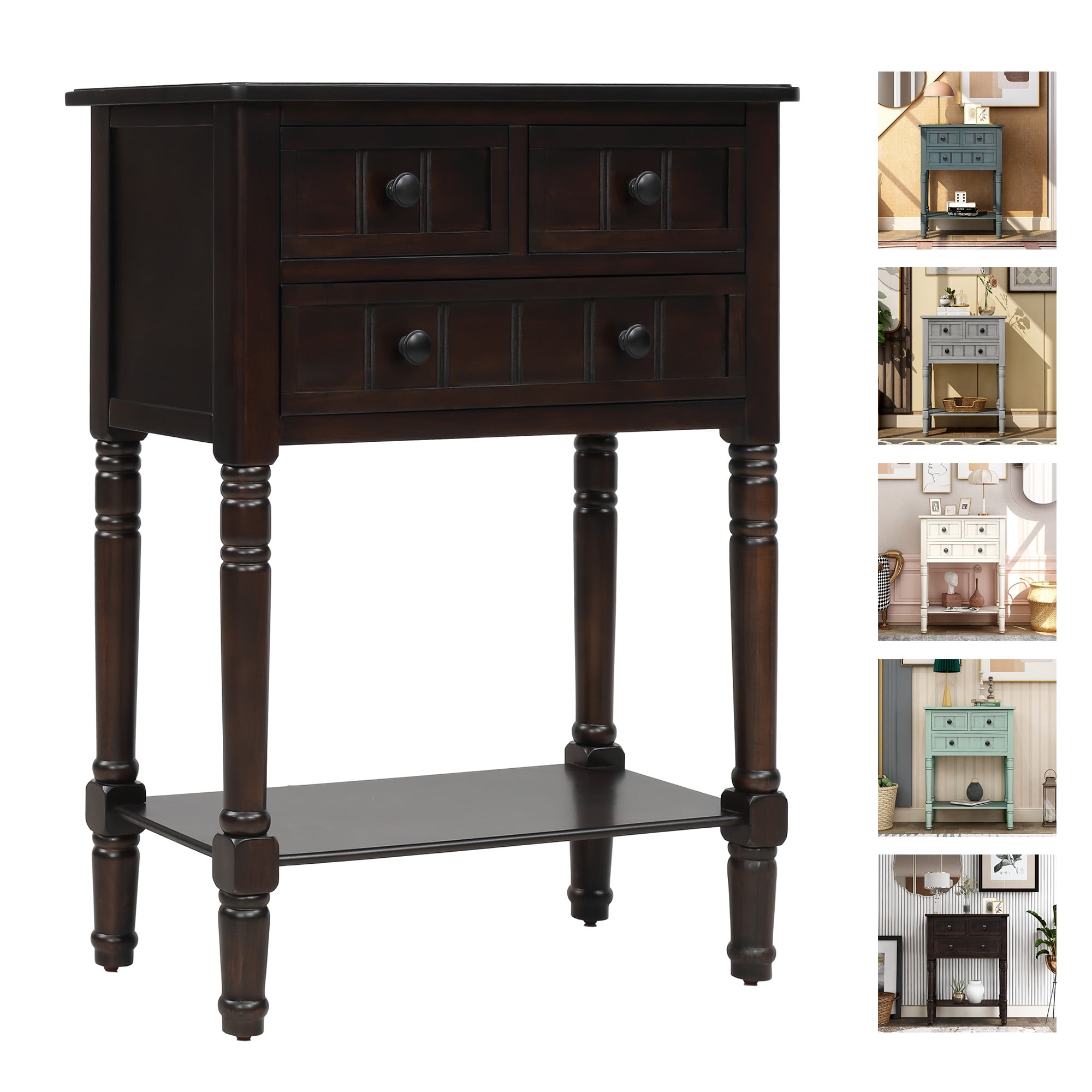 CJC Entry Console Table 24" Sofa Sideboard w/ Storage Drawers and ...