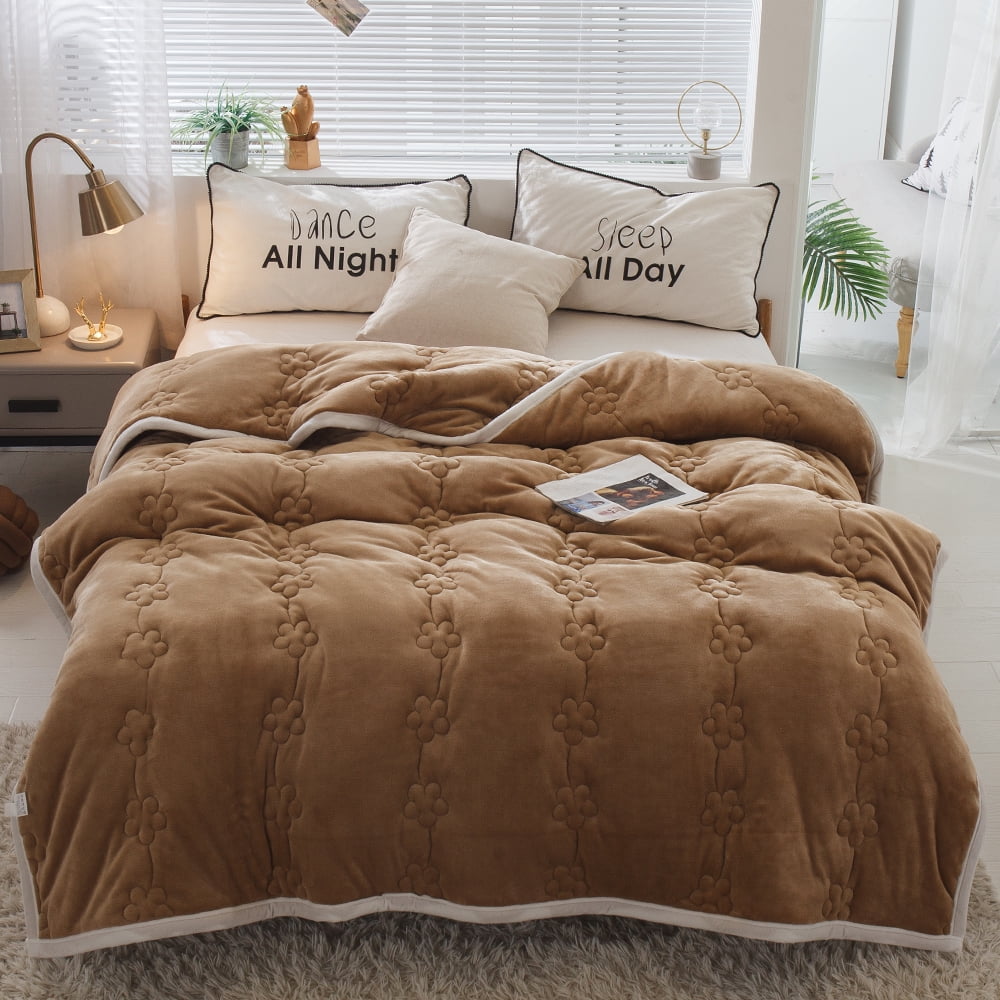 CJC Flannel Blanket Three-layer Weighted Bed Blanket for Adult Cozy Plush Flannel Sofa Blanket ...