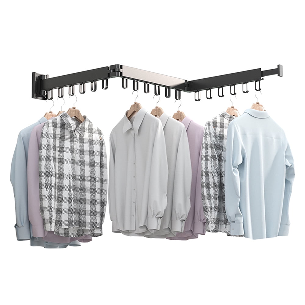 CJC Folded Clothes Drying Rack, Wall Mounted Clothes Hanger Rack, Space ...