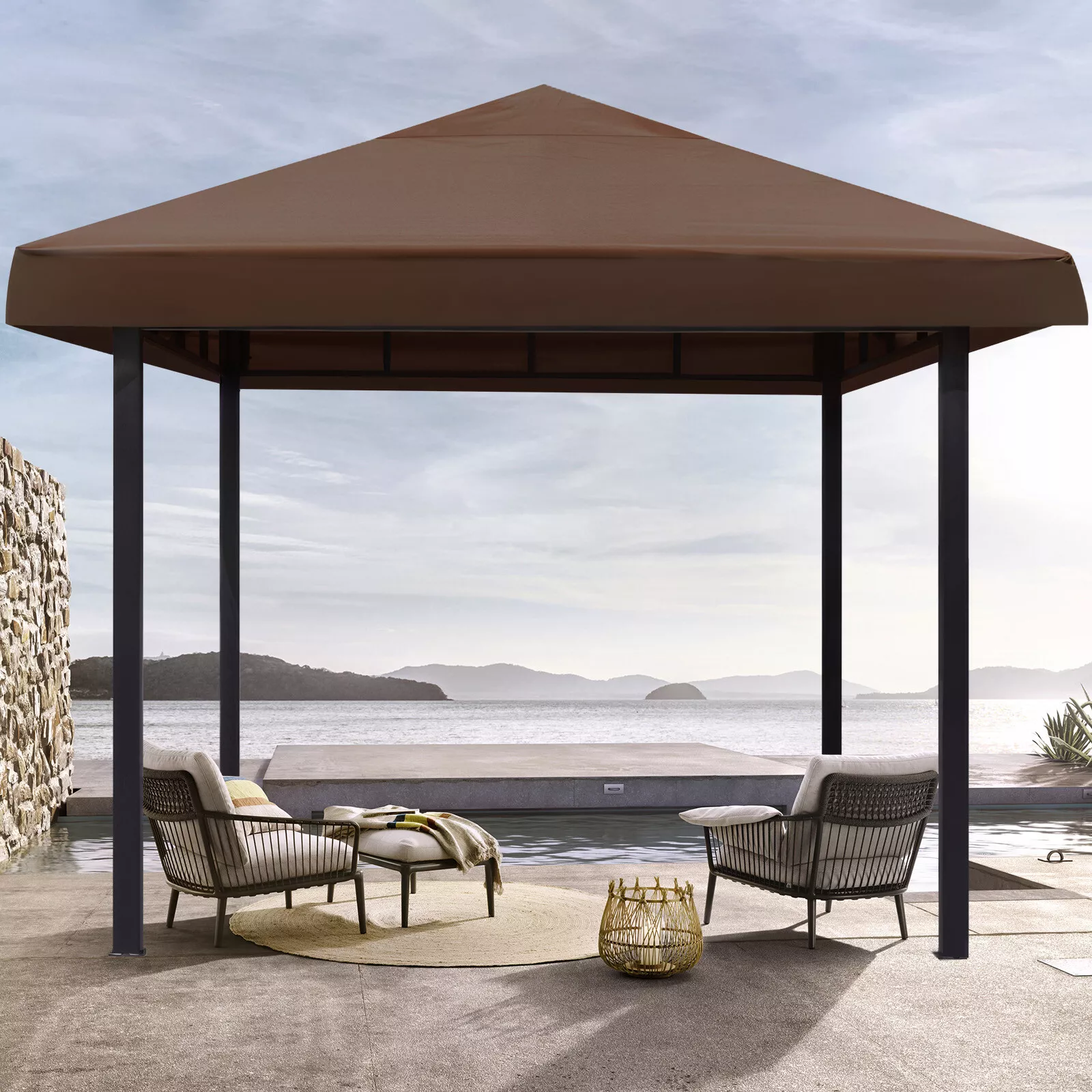 CJC Gazebo Canopy Top Replacement 10'x10' Waterproof Outdoor Canopy ...