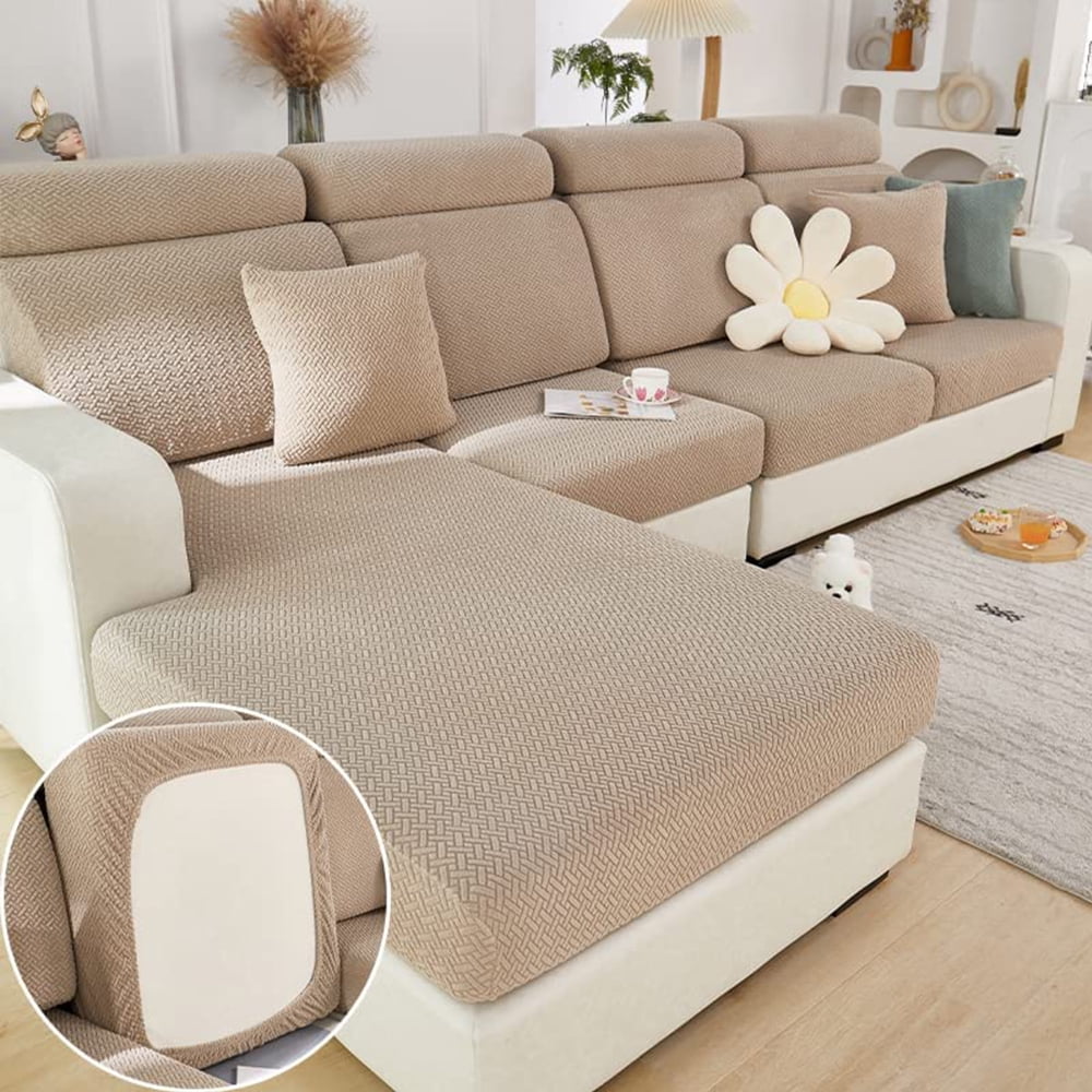 CJC L-Shaped Sofa Cover, Universal Stretch Cushion Slipcovers, Wear ...
