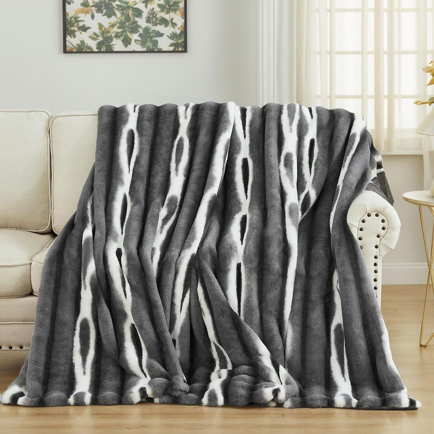 CJC Luxury 1000GSM Faux Fur Throw Blanket Super Heavy Warm Cozy ...