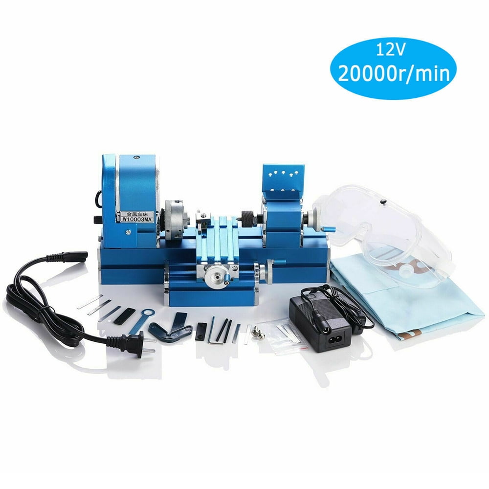 CJC Metal Lathe Mini Motorized Lathe Machine 24W DIY Tool Benchtop Wood ...