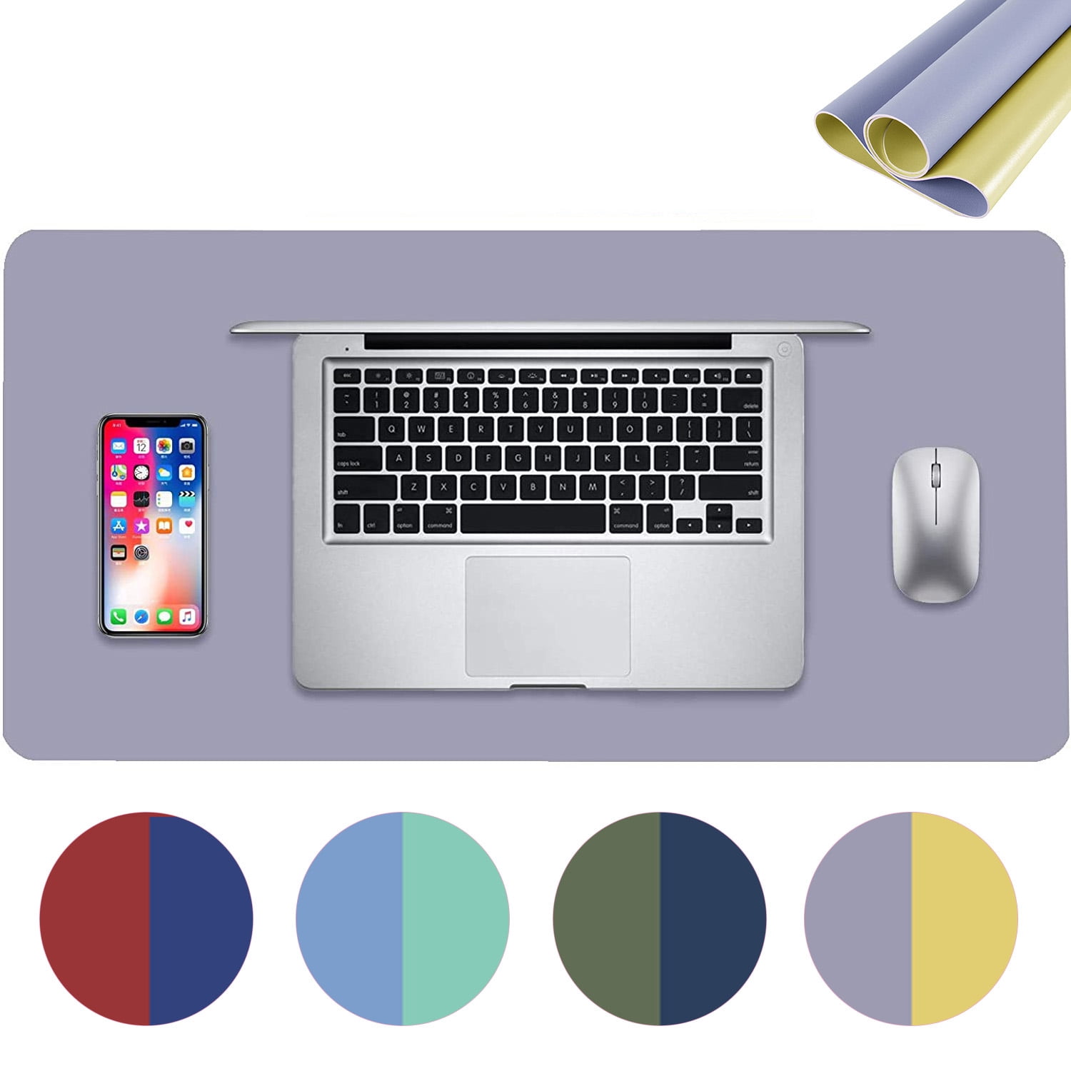 CJC Non-Slip Desk Pad Mouse Pad, Dual Sided Waterproof PVC Leather ...