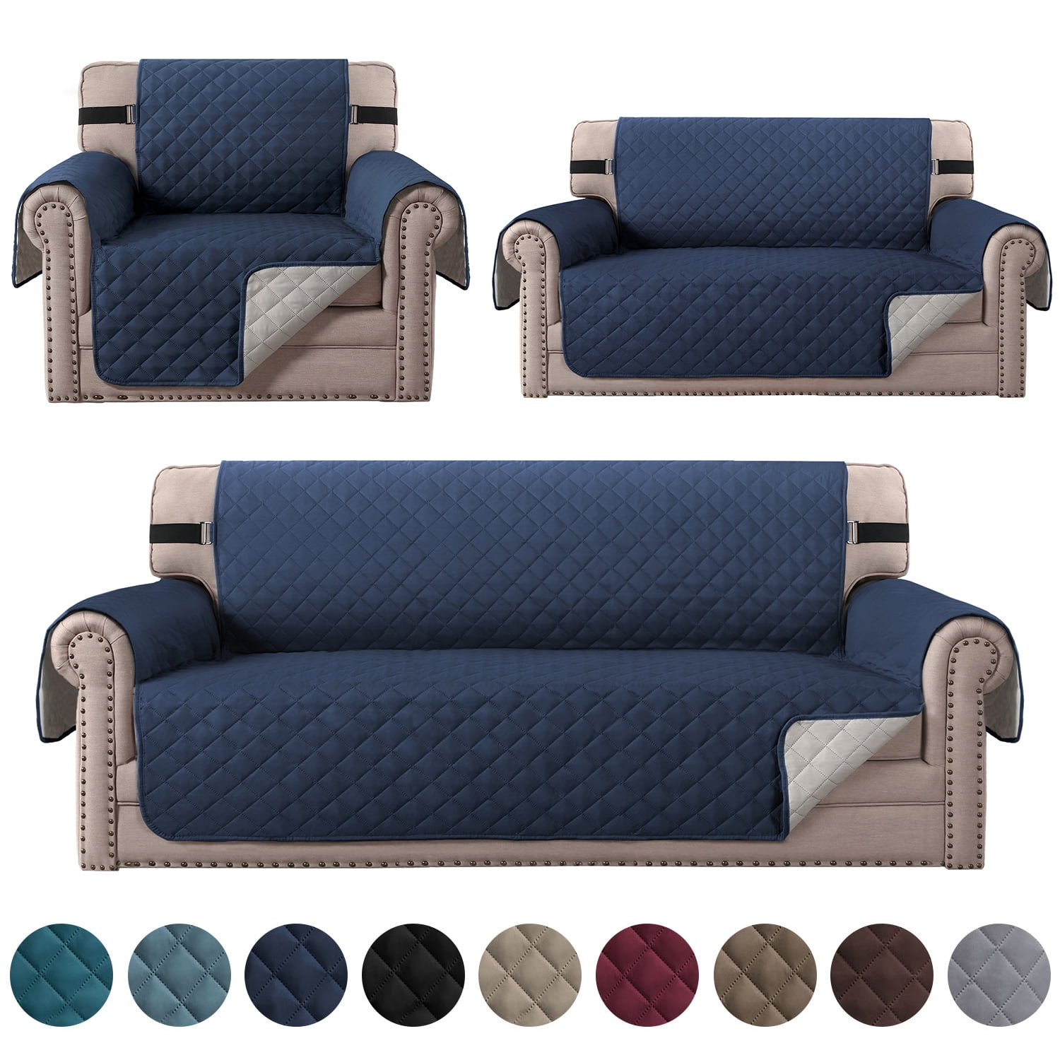CJC Anti-Slip, Reversible, Quilted Sofa Cover, Waterproof, Tear ...