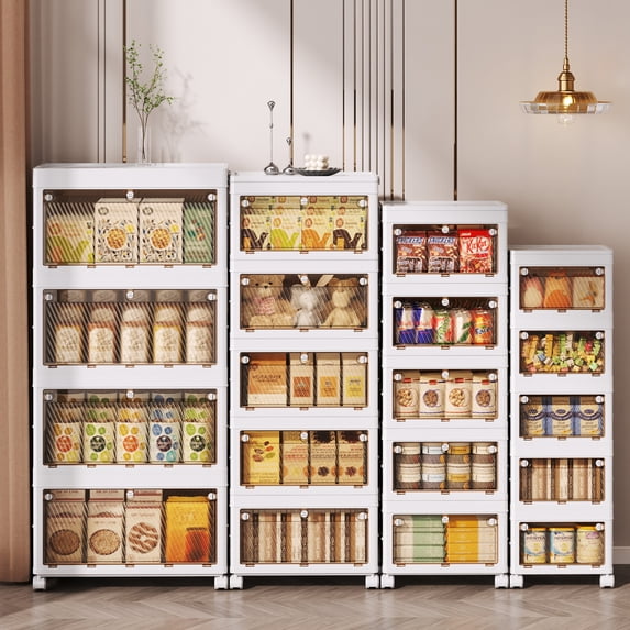 CJC Plastic Storage Bins 2/3/4/5 Tier with Lids Stackable Storage ...