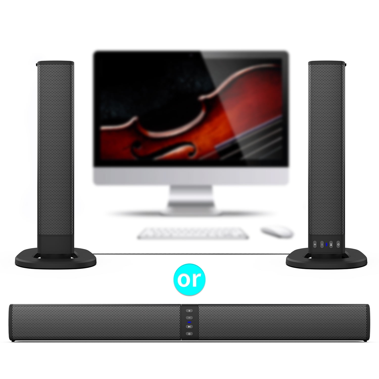 CJC Portable Soundbar - Detachable Home Theater Bluetooth Speaker ...