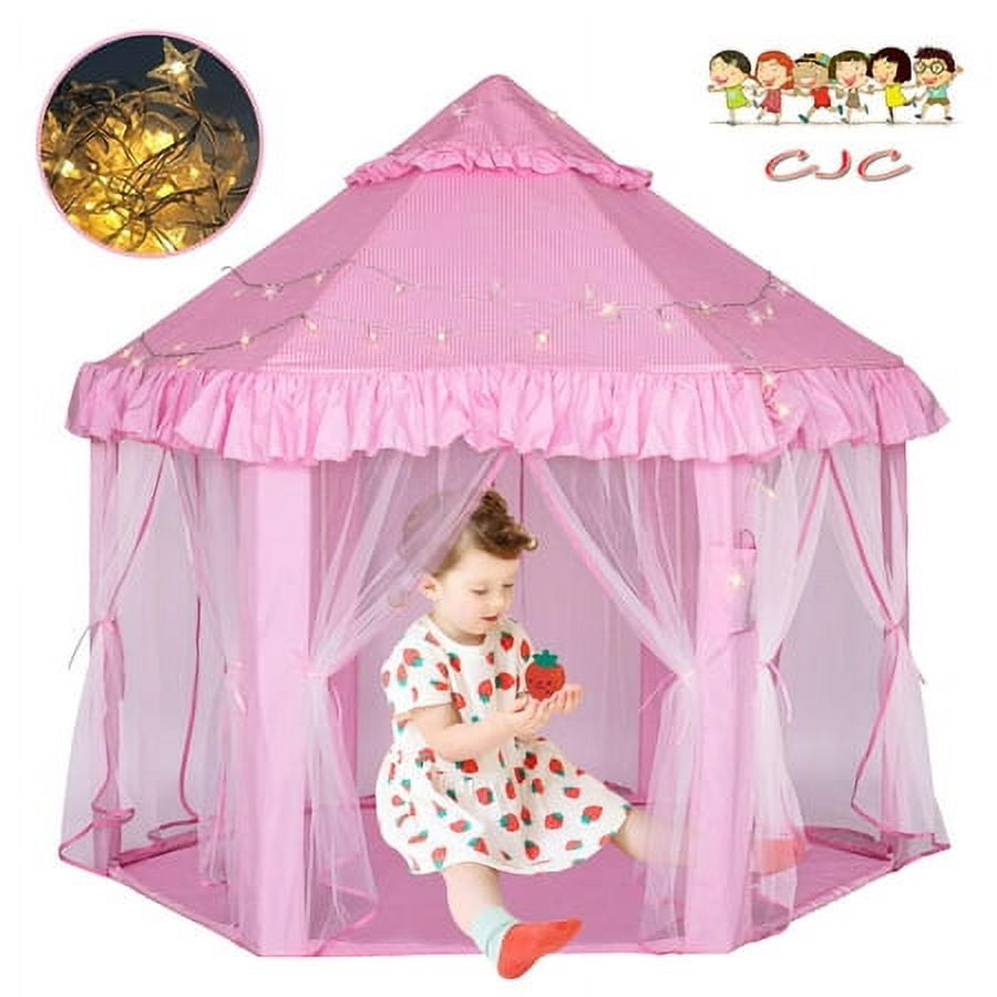 CJC Princess Castle Tents for Little Girls with LED Star Lights ...