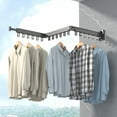 CJC Retractable Clothes Drying Rack - Wall Mounted Clothes Hanger Rack ...