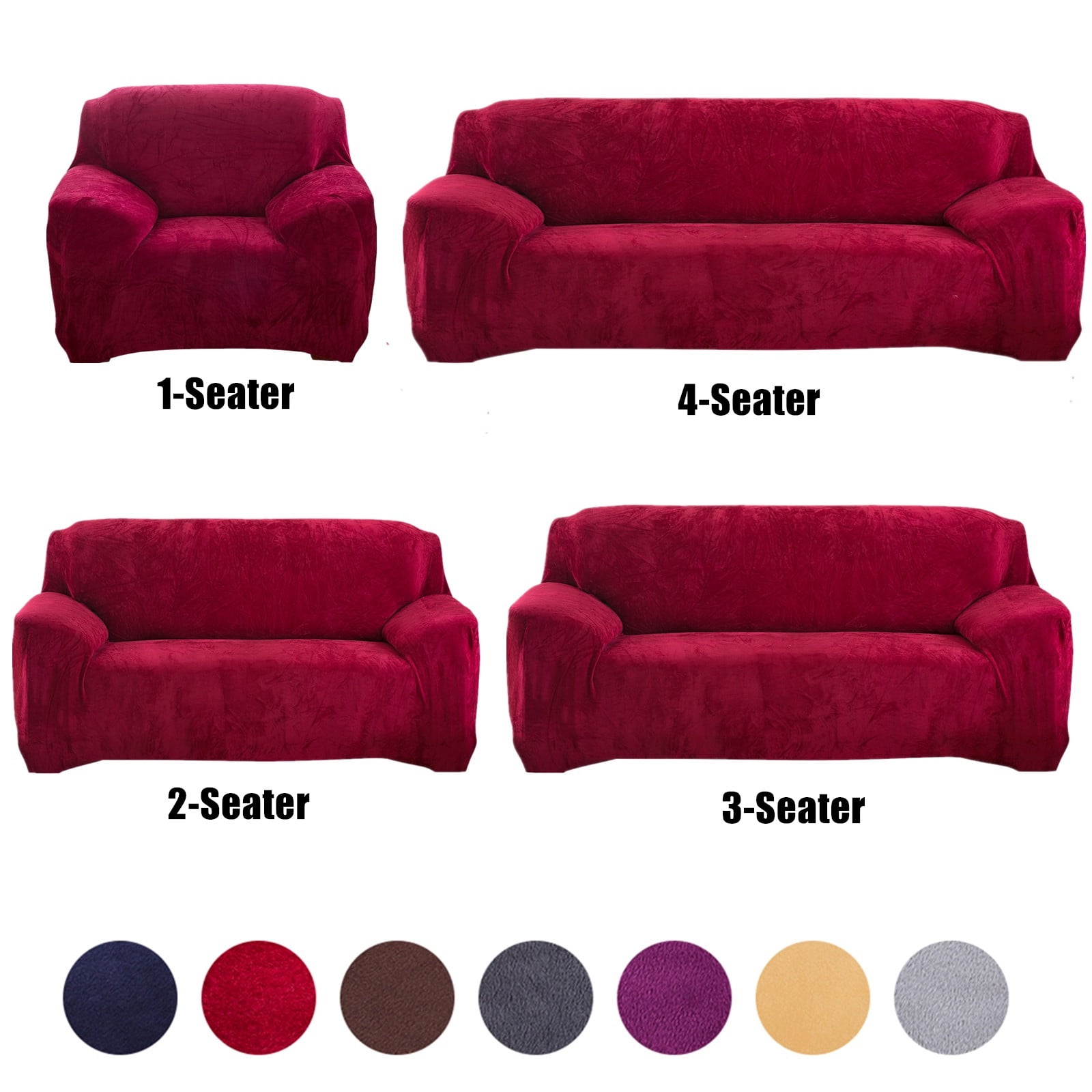 CJC Sofa Cover Plush Stretch 1 2 3 4 Seater Sofa Slipcover Chair ...