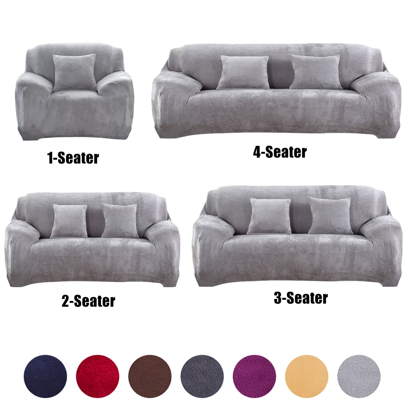 CJC Sofa Cover Plush Stretch 1 2 3 4 Seater Sofa Slipcover Chair ...