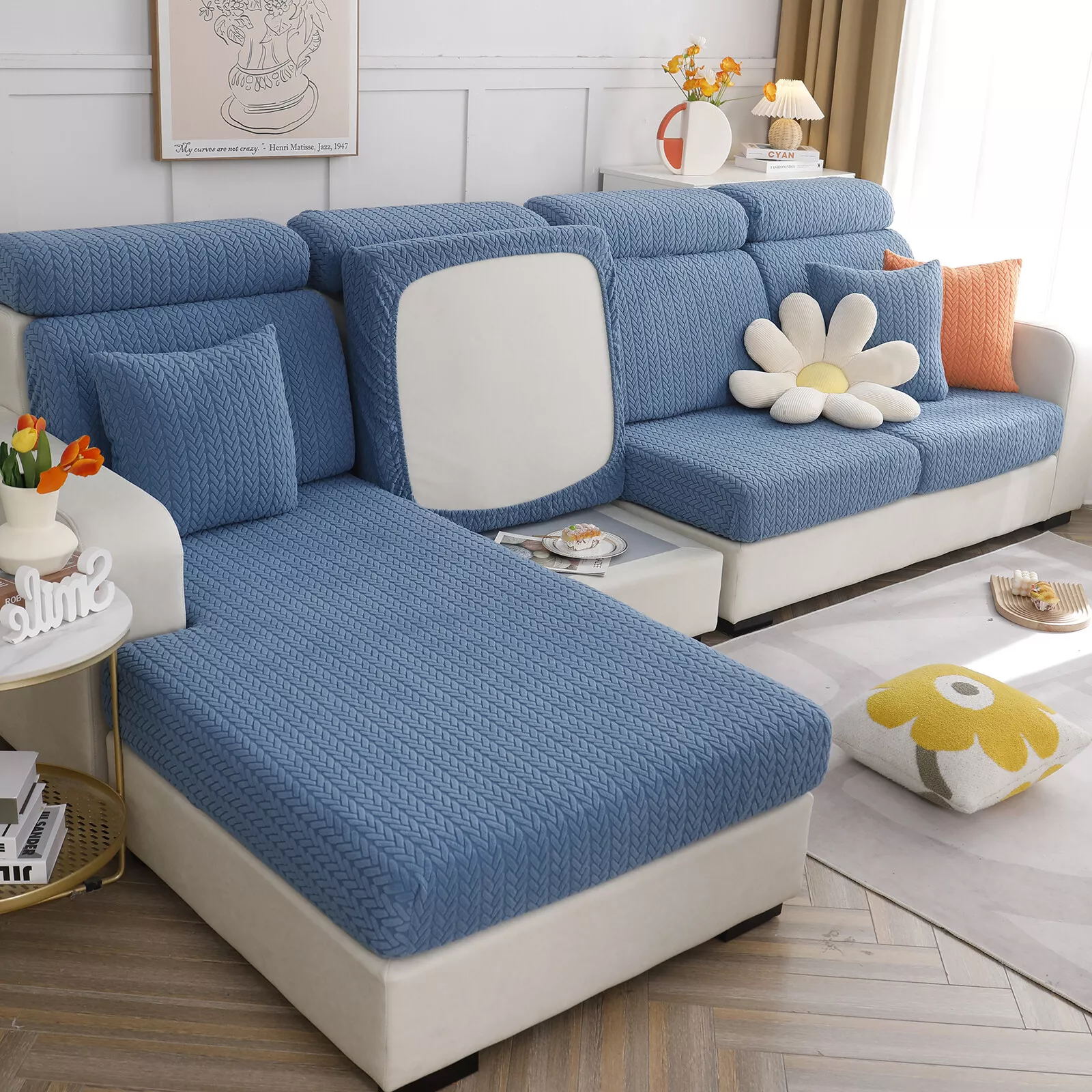 CJC Sofa Covers Universal Stretch Sofa Slipcovers Couch Seat Cover L ...