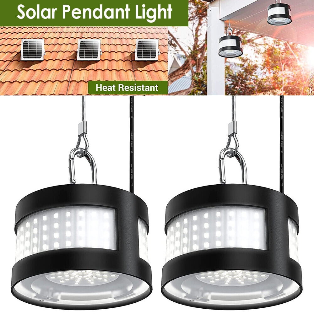 CJC Solar Pendant Lights, Waterproof Solar Shed Lamp Gazebo Lights with ...